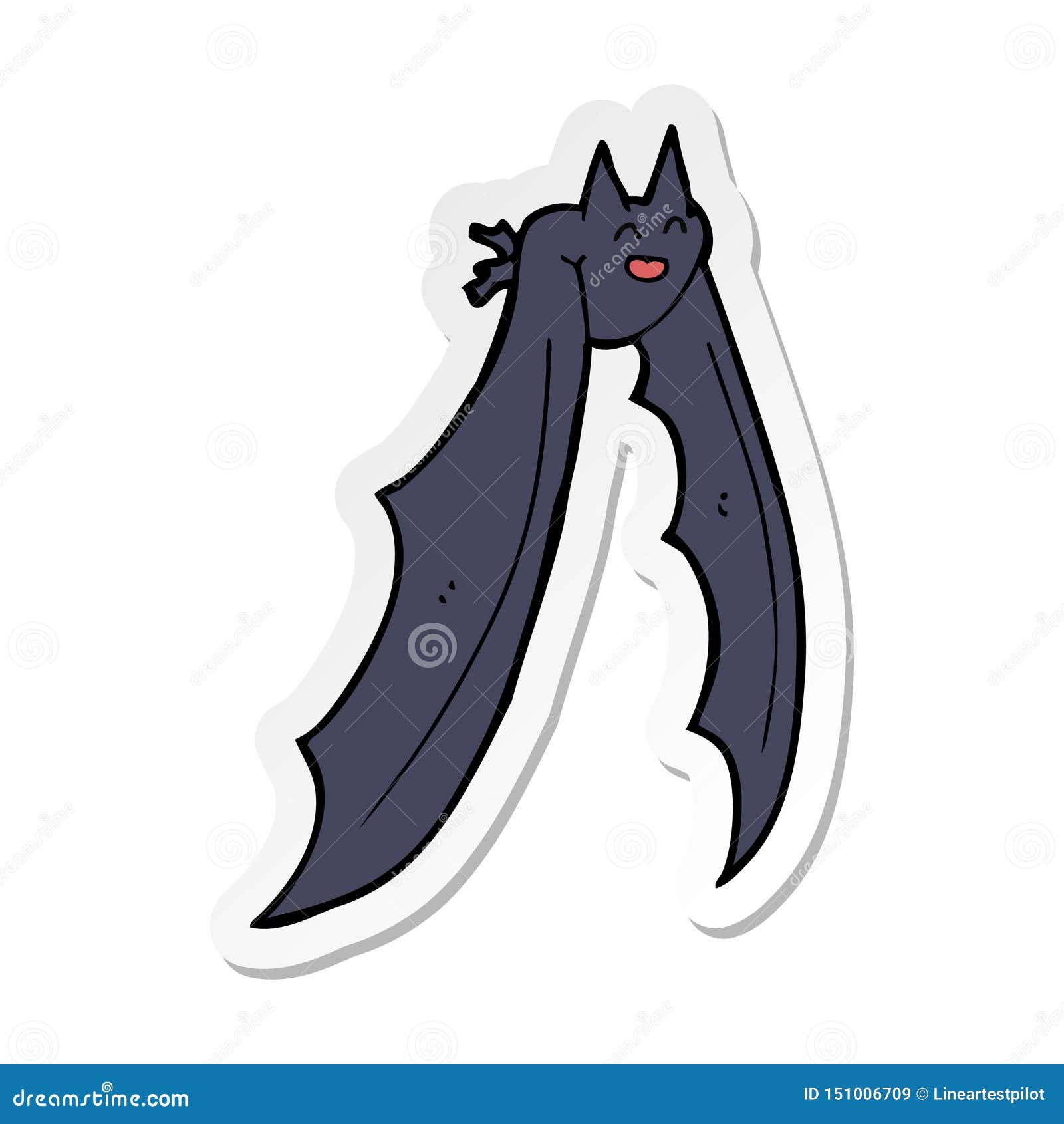 A Creative Sticker of a Cartoon Flying Bat Stock Vector - Illustration ...