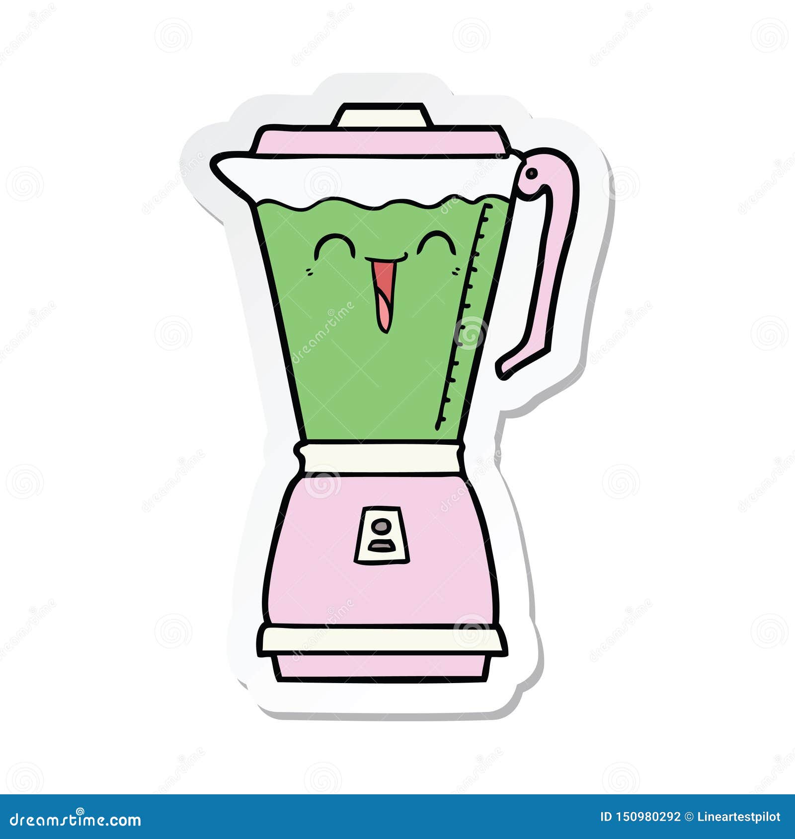A Creative Sticker of a Cartoon Food Processor Stock Vector ...