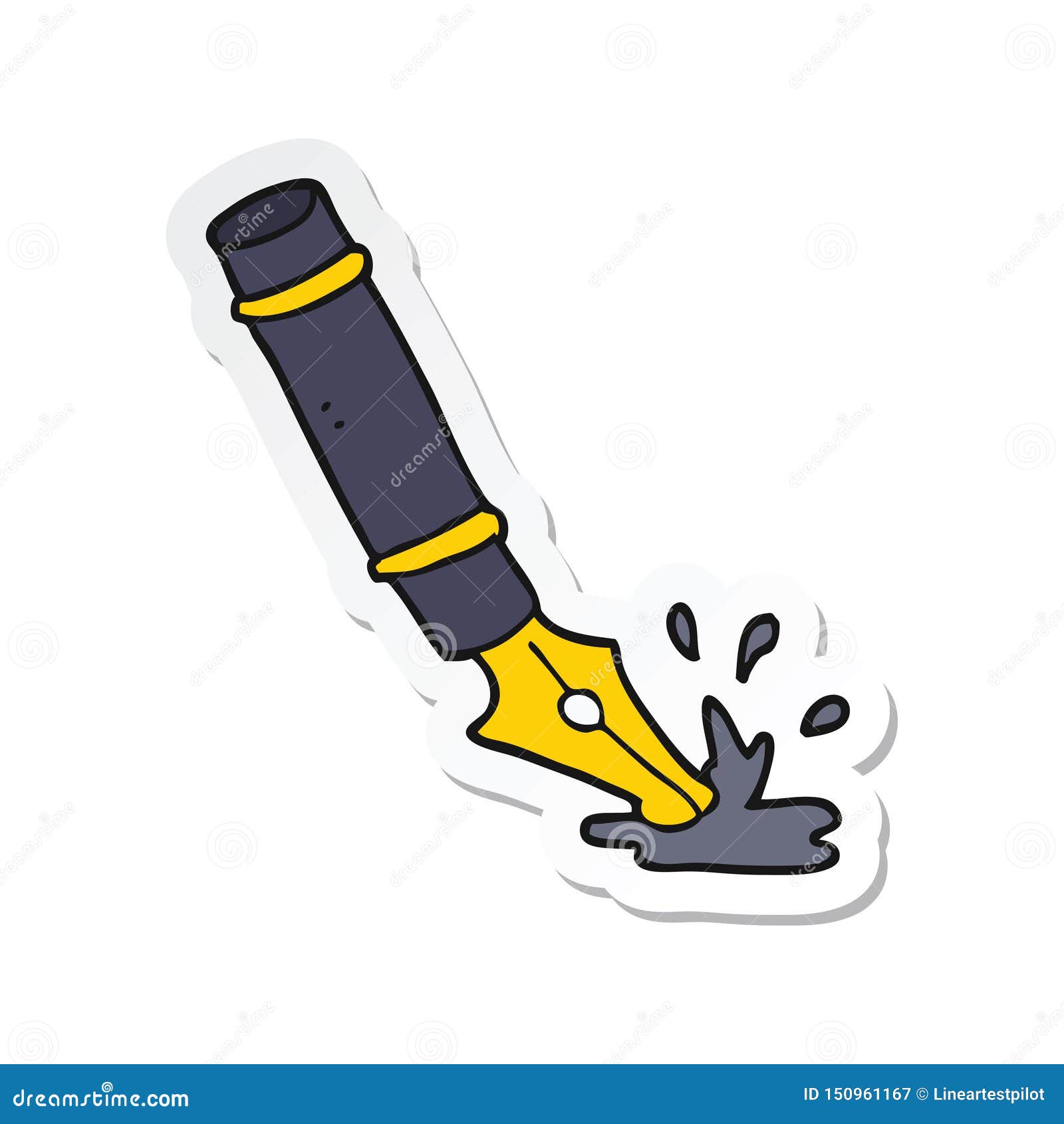 A Creative Sticker of a Cartoon Fountain Pen Stock Vector ...