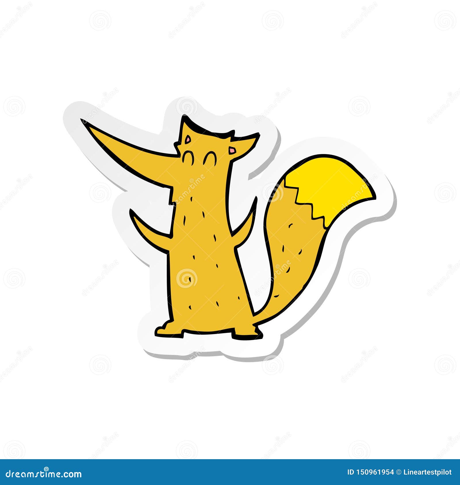 A Creative Sticker of a Cartoon Fox Stock Vector - Illustration of ...