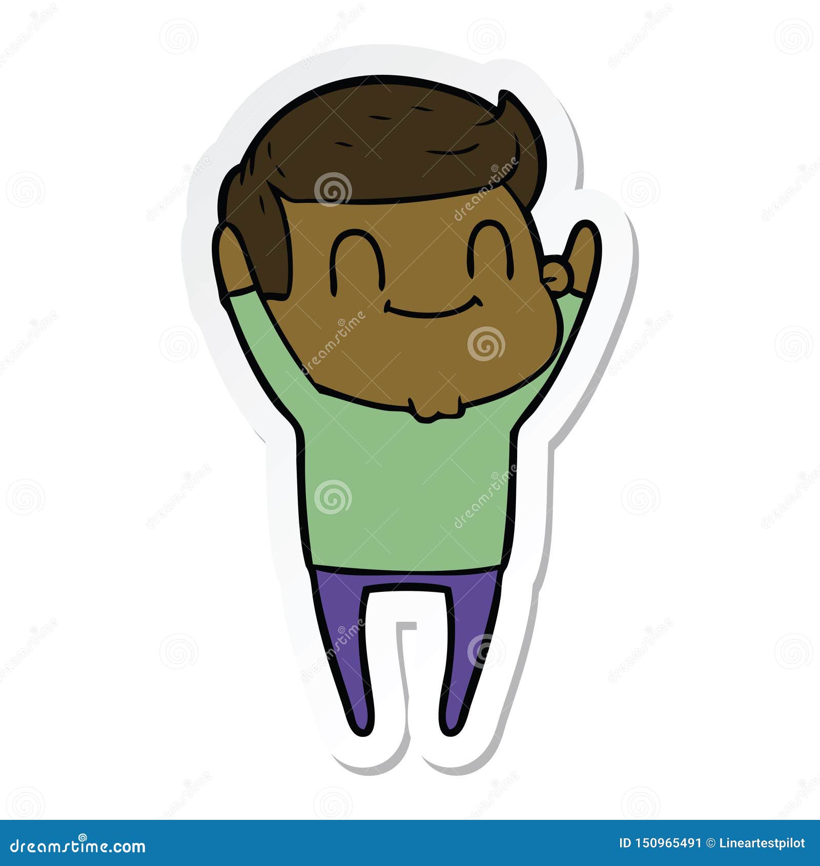A Creative Sticker of a Cartoon Friendly Man Stock Vector ...