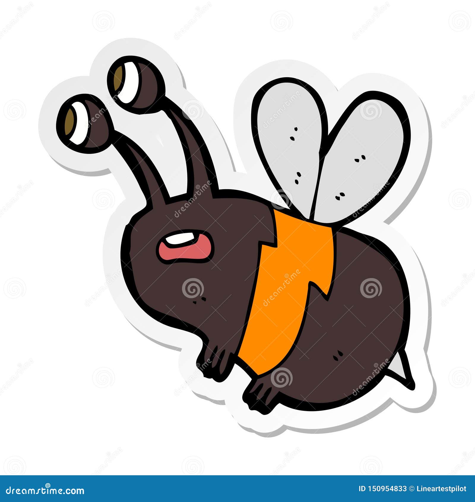 A Creative Sticker of a Cartoon Frightened Bee Stock Vector ...