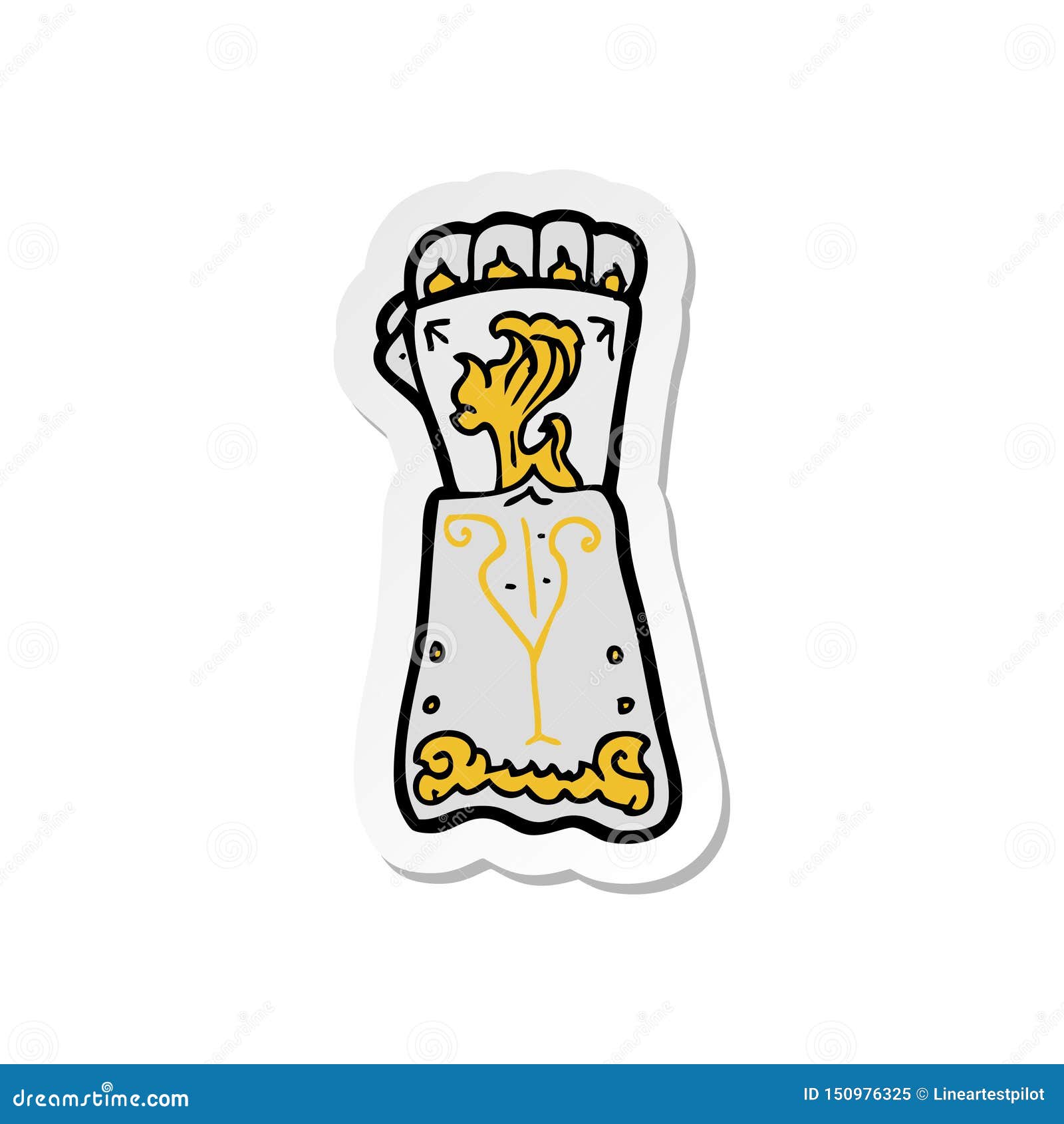 A Creative Sticker of a Cartoon Gauntlet Stock Vector - Illustration of ...