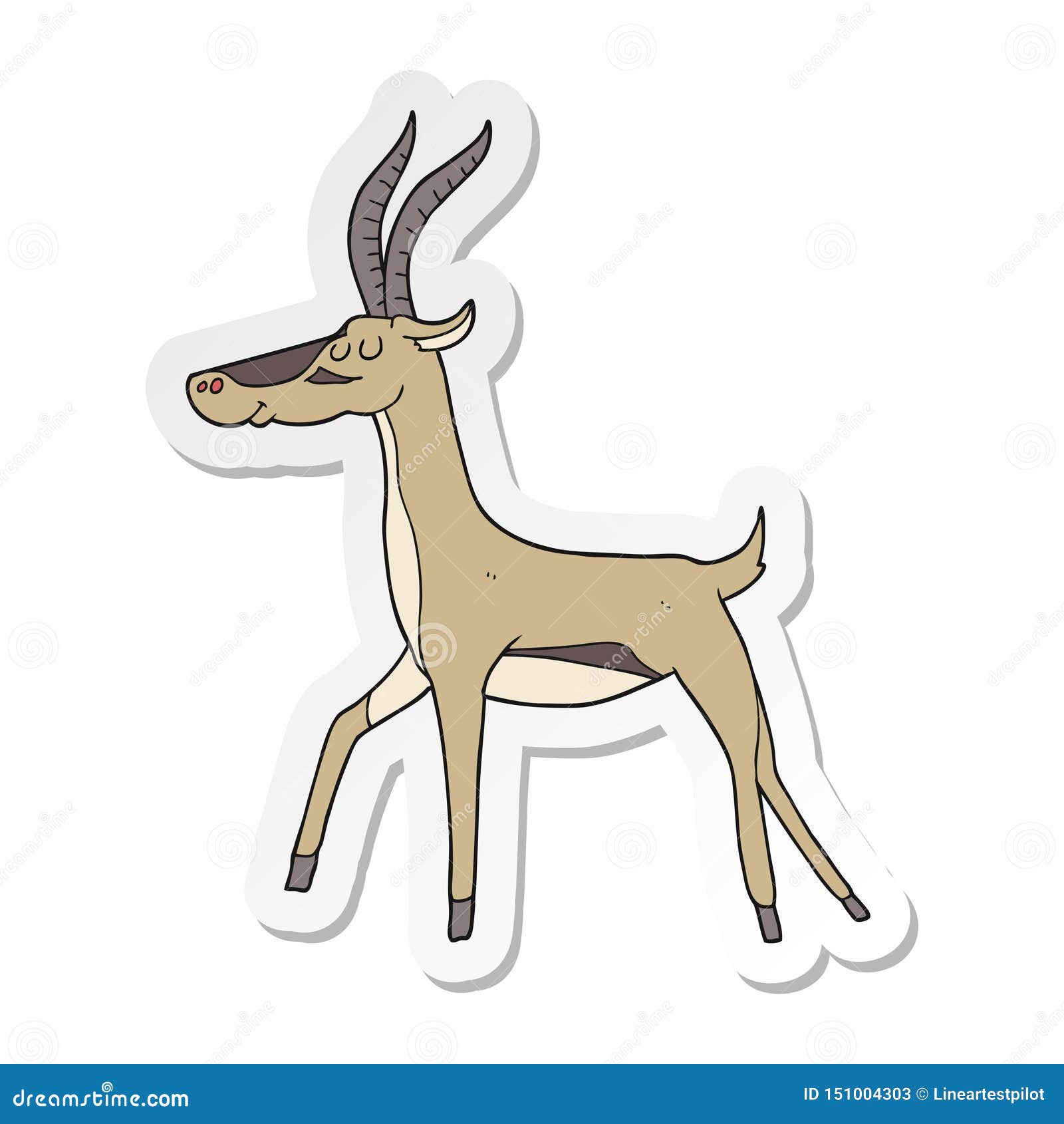 A Creative Sticker of a Cartoon Gazelle Stock Vector - Illustration of ...