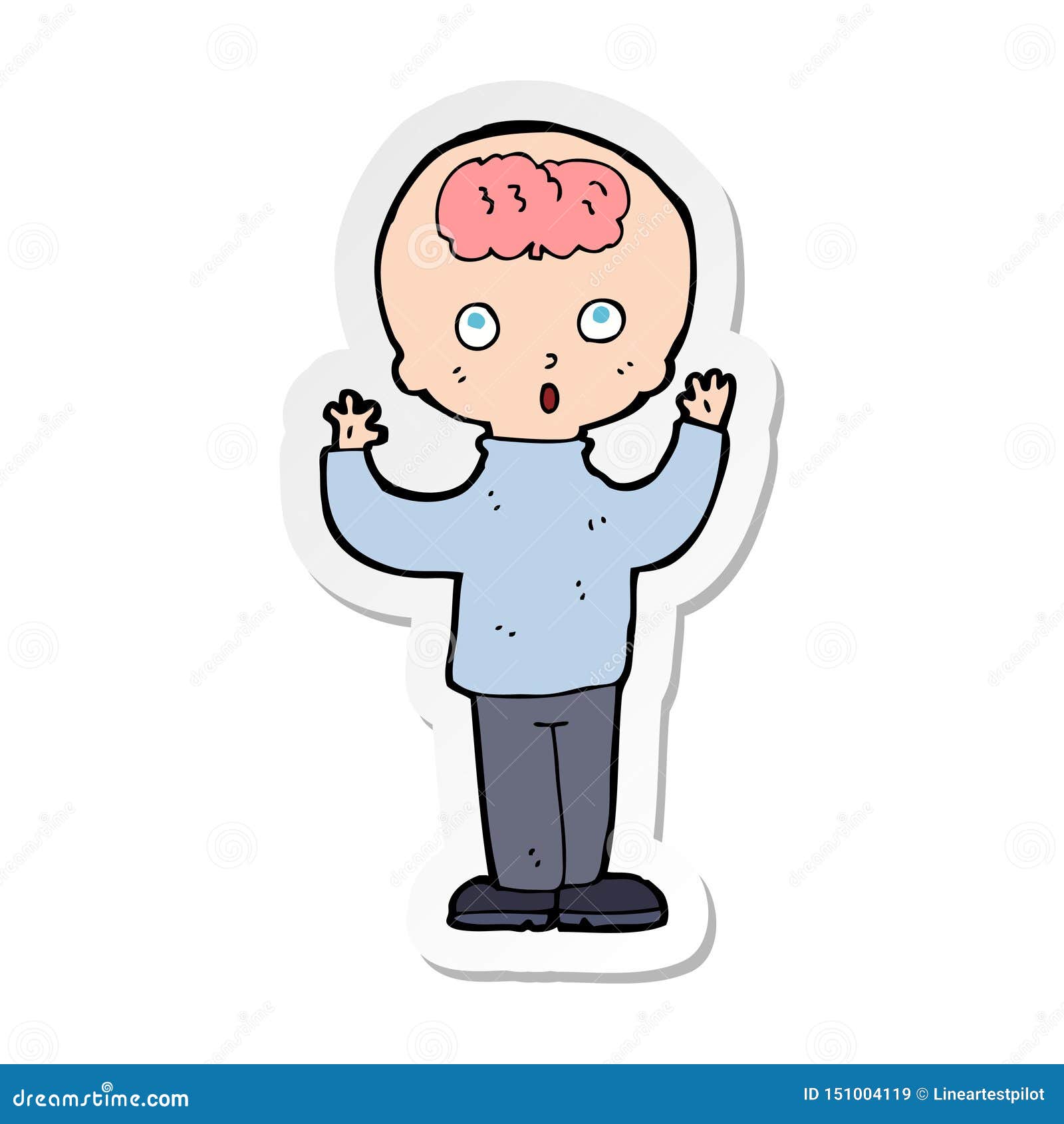 A Creative Sticker of a Cartoon Genius Stock Vector - Illustration of ...