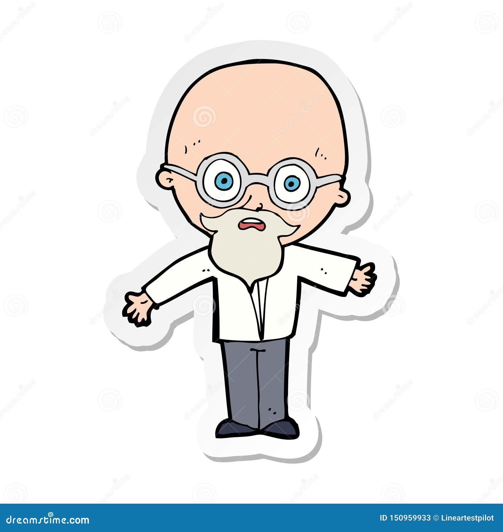Genius Scientist Vector Character Set. Old Inventor Or Professor ...