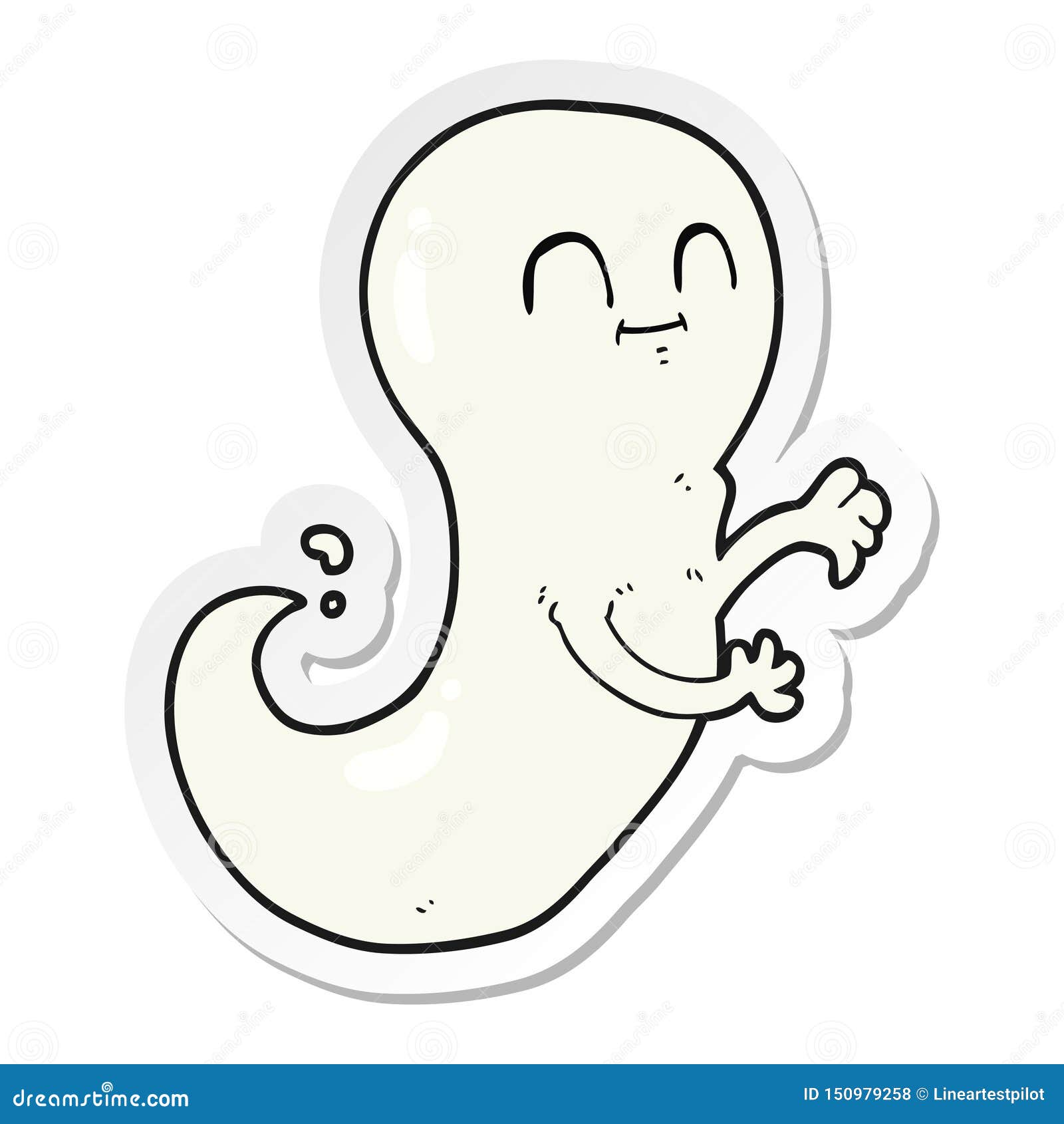 A Creative Sticker of a Cartoon Ghost Stock Vector - Illustration of ...