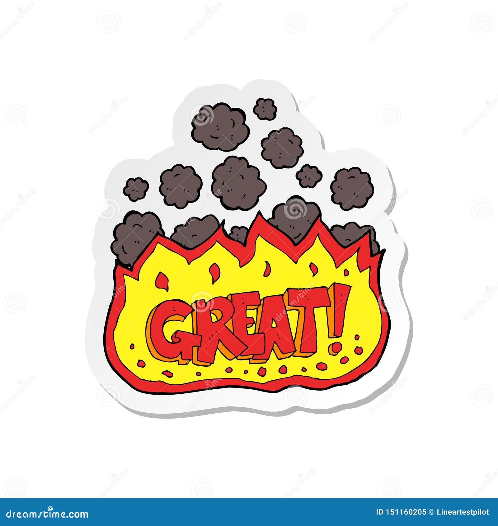 A Creative Sticker of a Cartoon Great Symbol Stock Vector ...