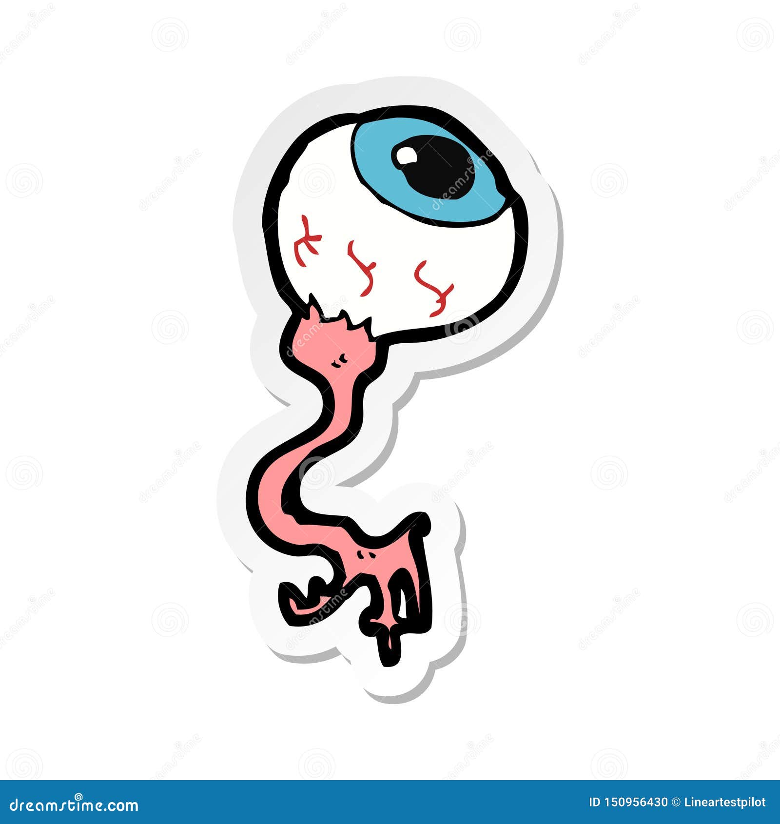 A Creative Sticker of a Cartoon Gross Eyeball Stock Vector ...