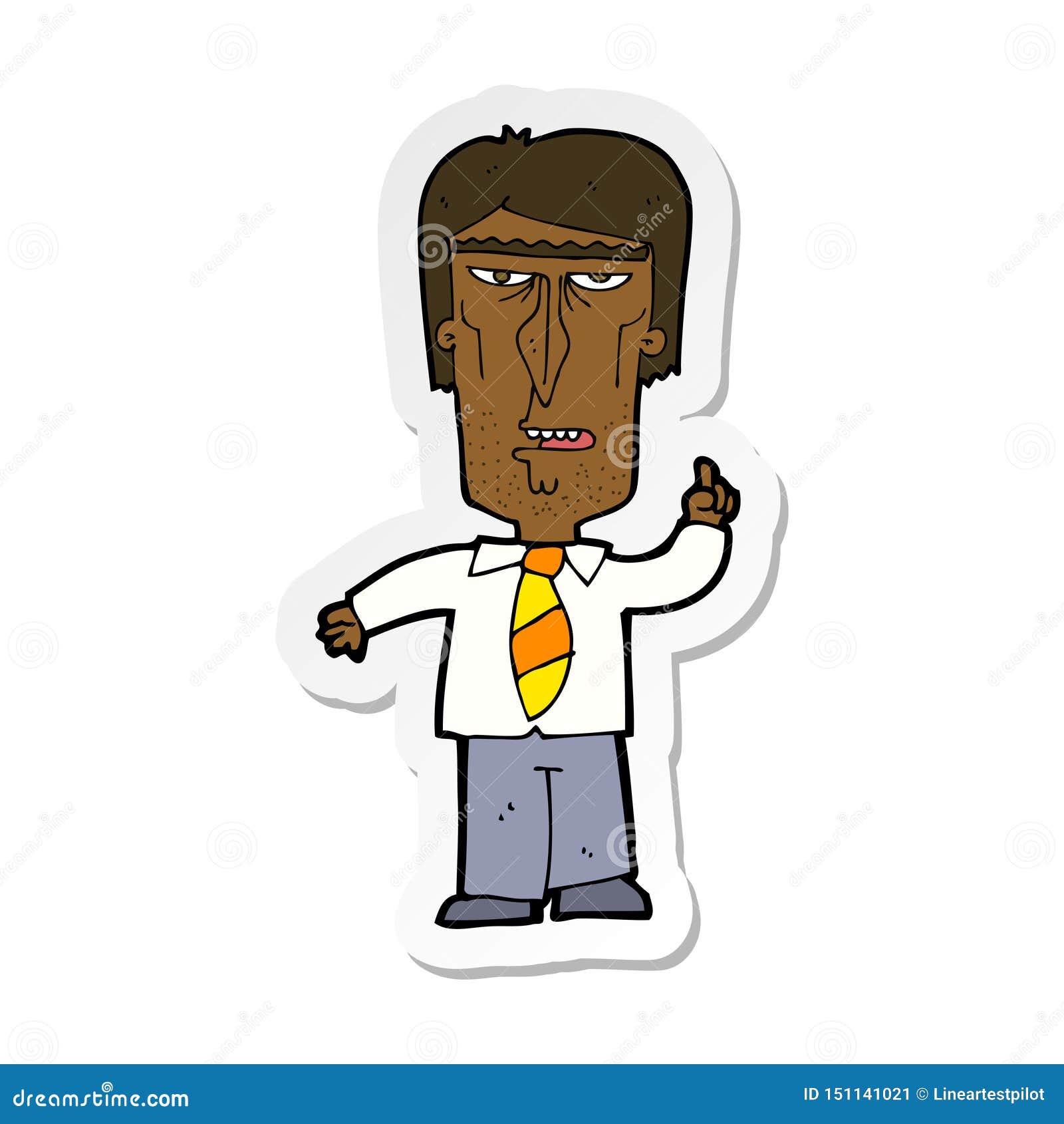 A Creative Sticker of a Cartoon Grumpy Boss Stock Vector - Illustration ...
