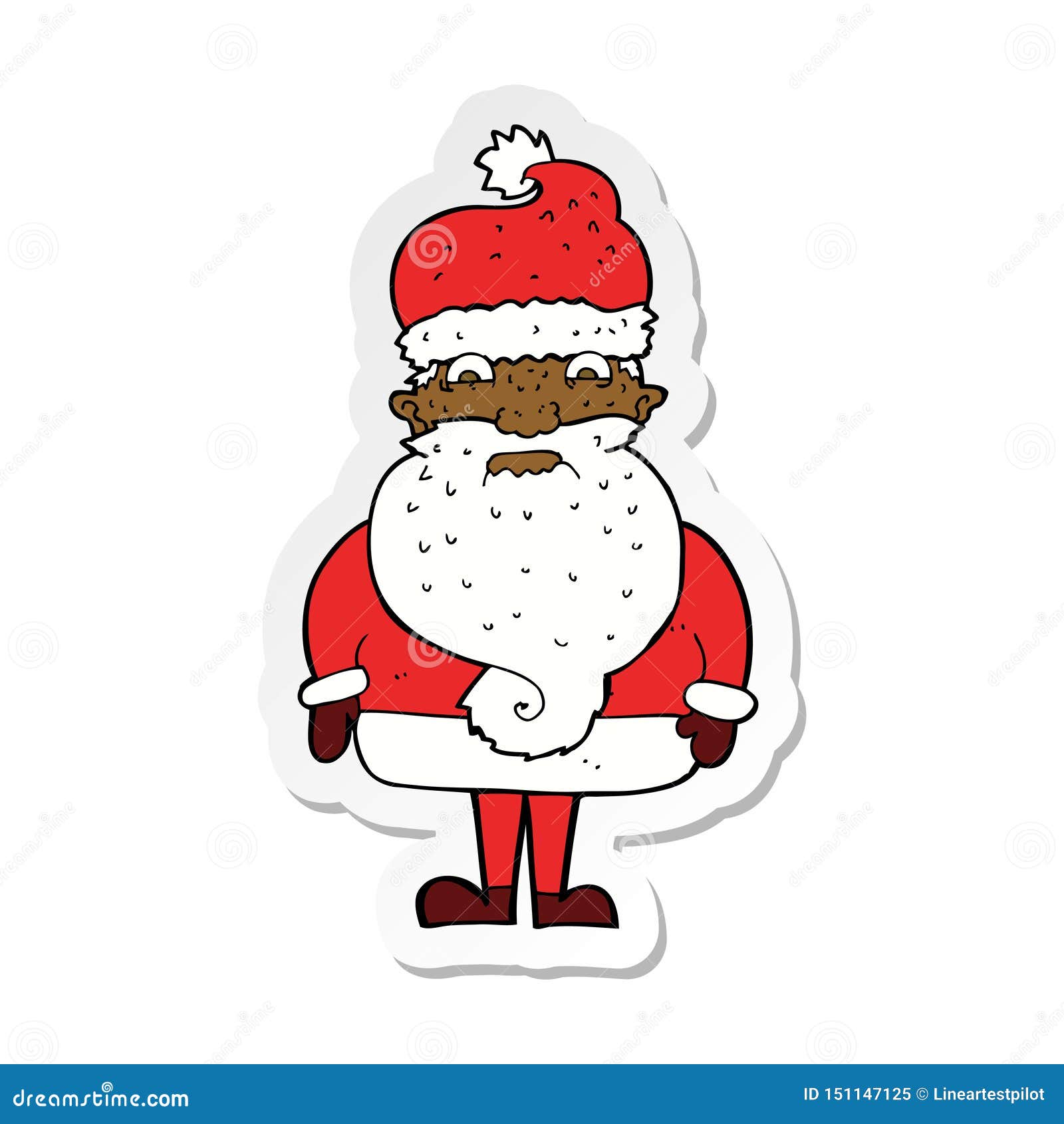 A Creative Sticker of a Cartoon Grumpy Santa Claus Stock Vector ...