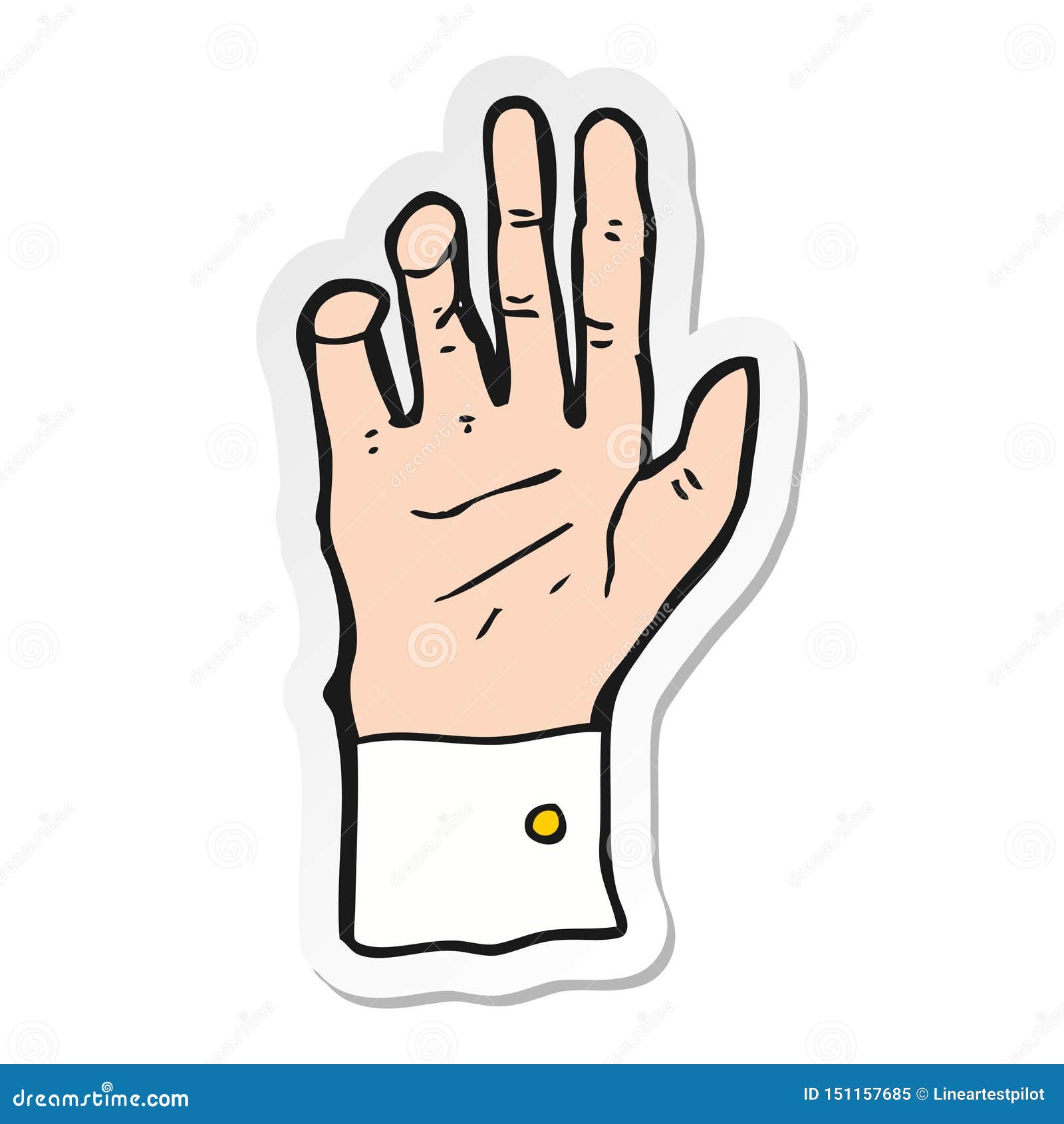 A Creative Sticker of a Cartoon Hand Reaching Stock Vector ...