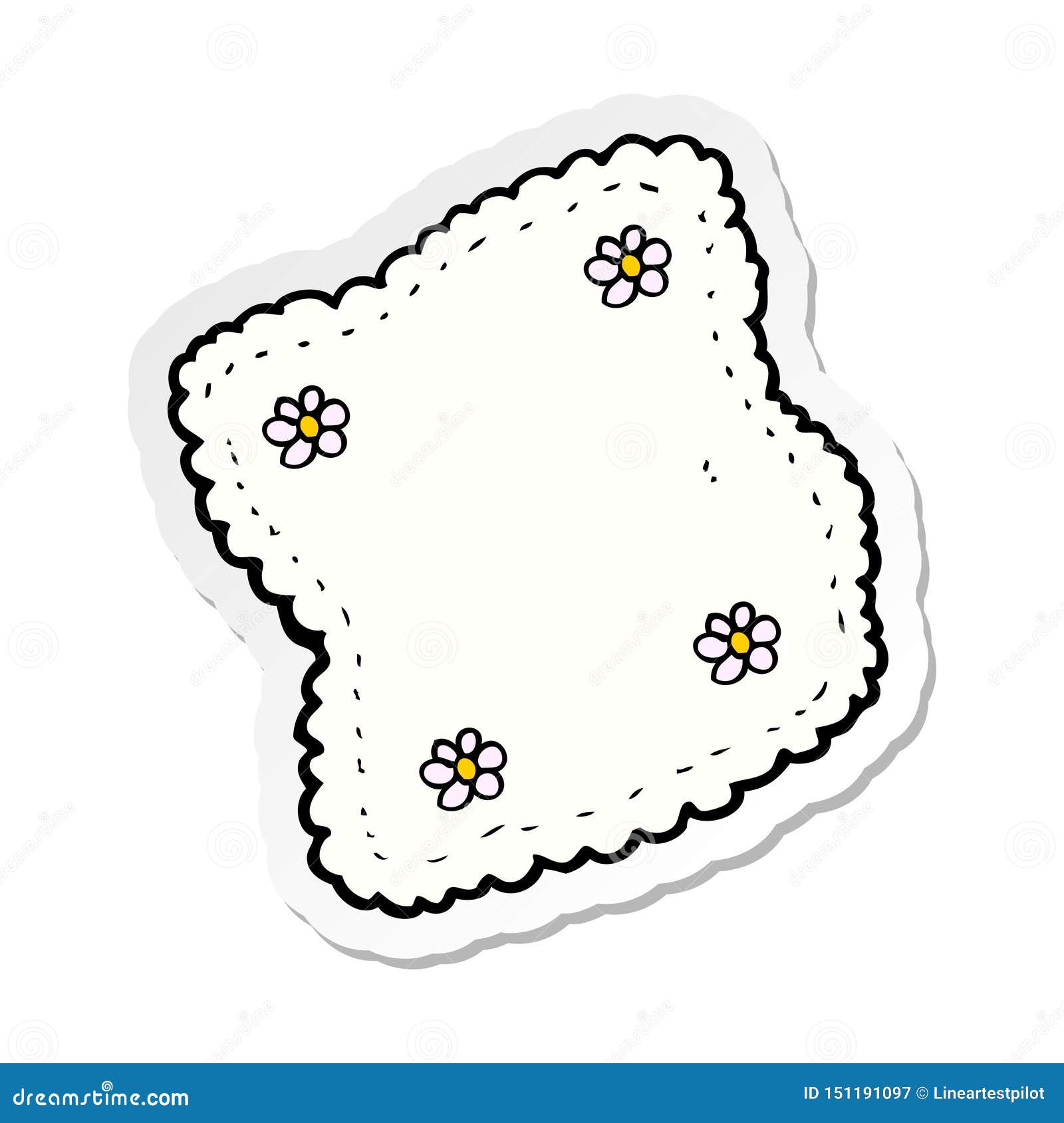 A Creative Sticker of a Cartoon Handkerchief Stock Vector ...