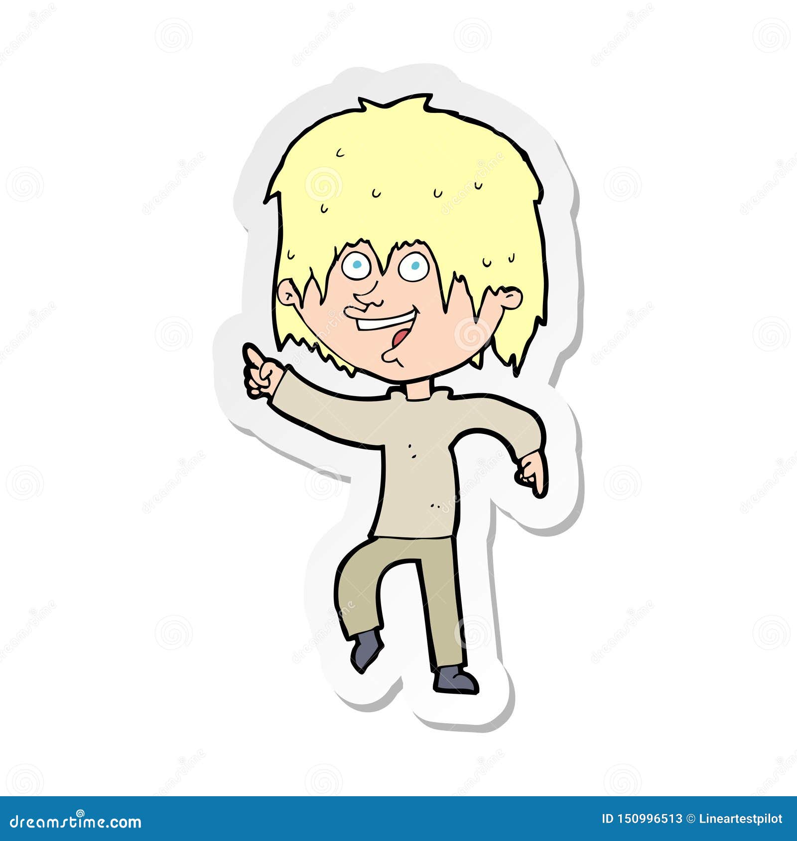 A Creative Sticker of a Cartoon Happy Boy Stock Vector - Illustration ...
