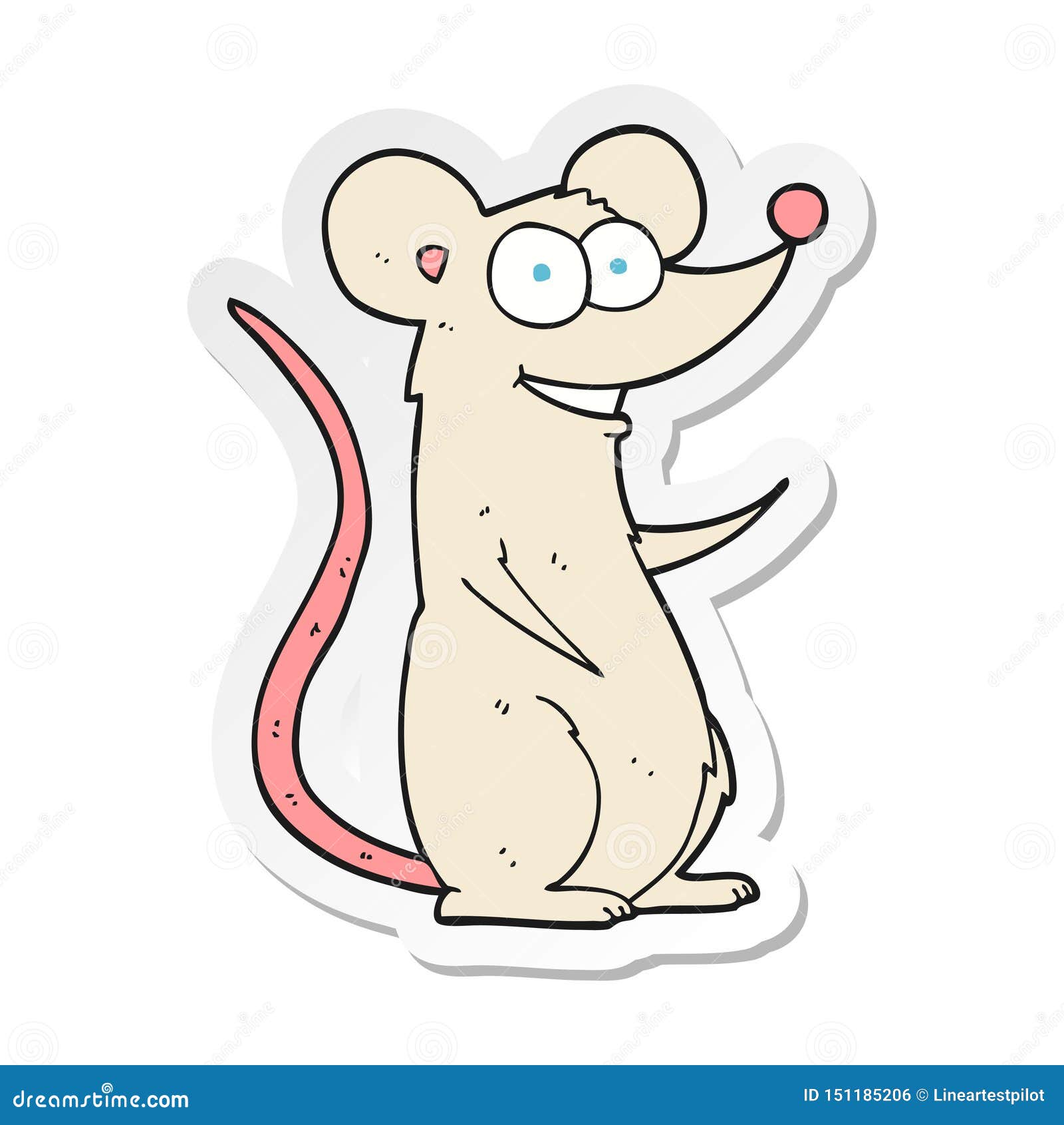 A Creative Sticker of a Cartoon Happy Mouse Stock Vector - Illustration ...