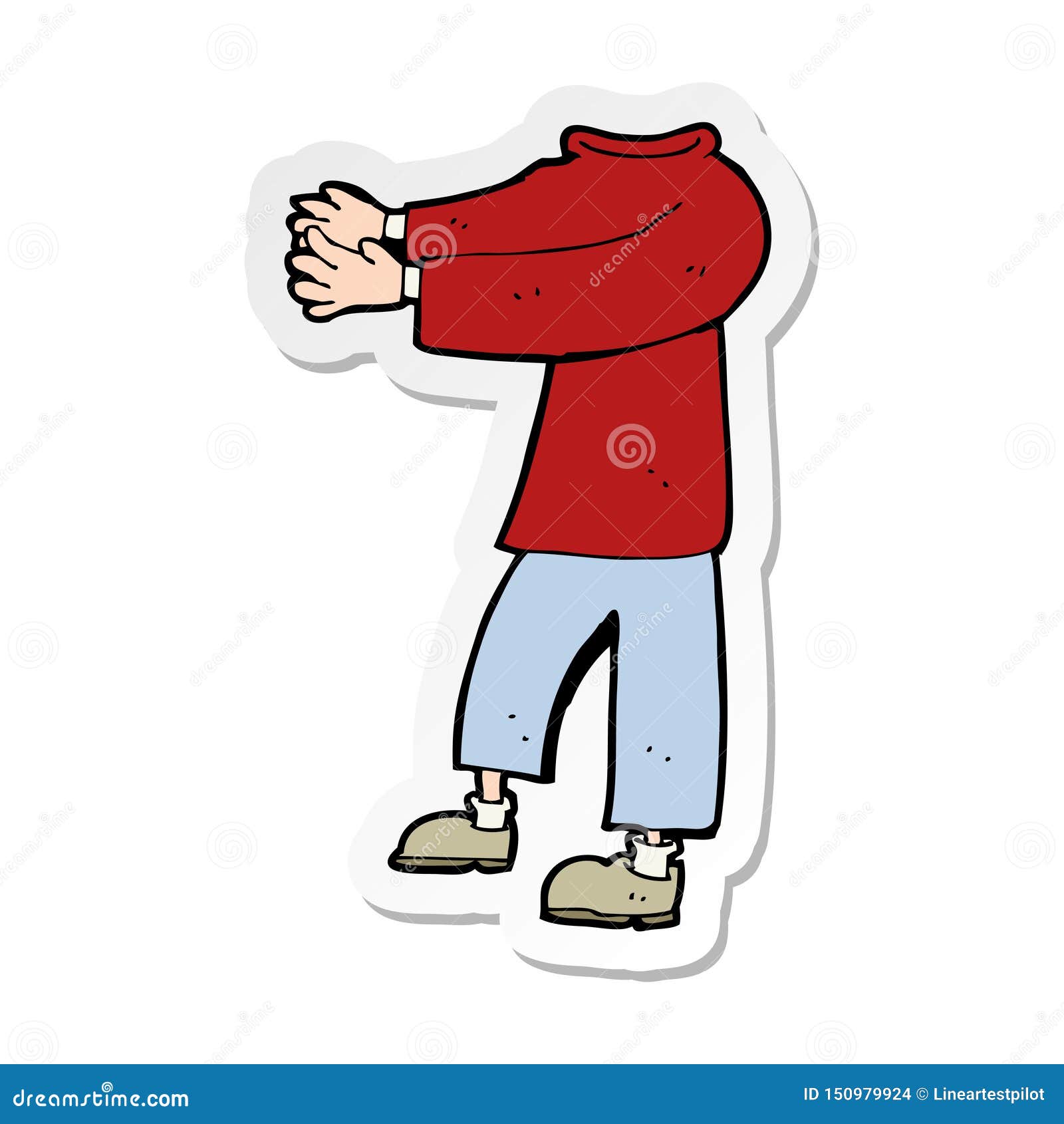 A Creative Sticker of a Cartoon Headless Body Stock Vector ...