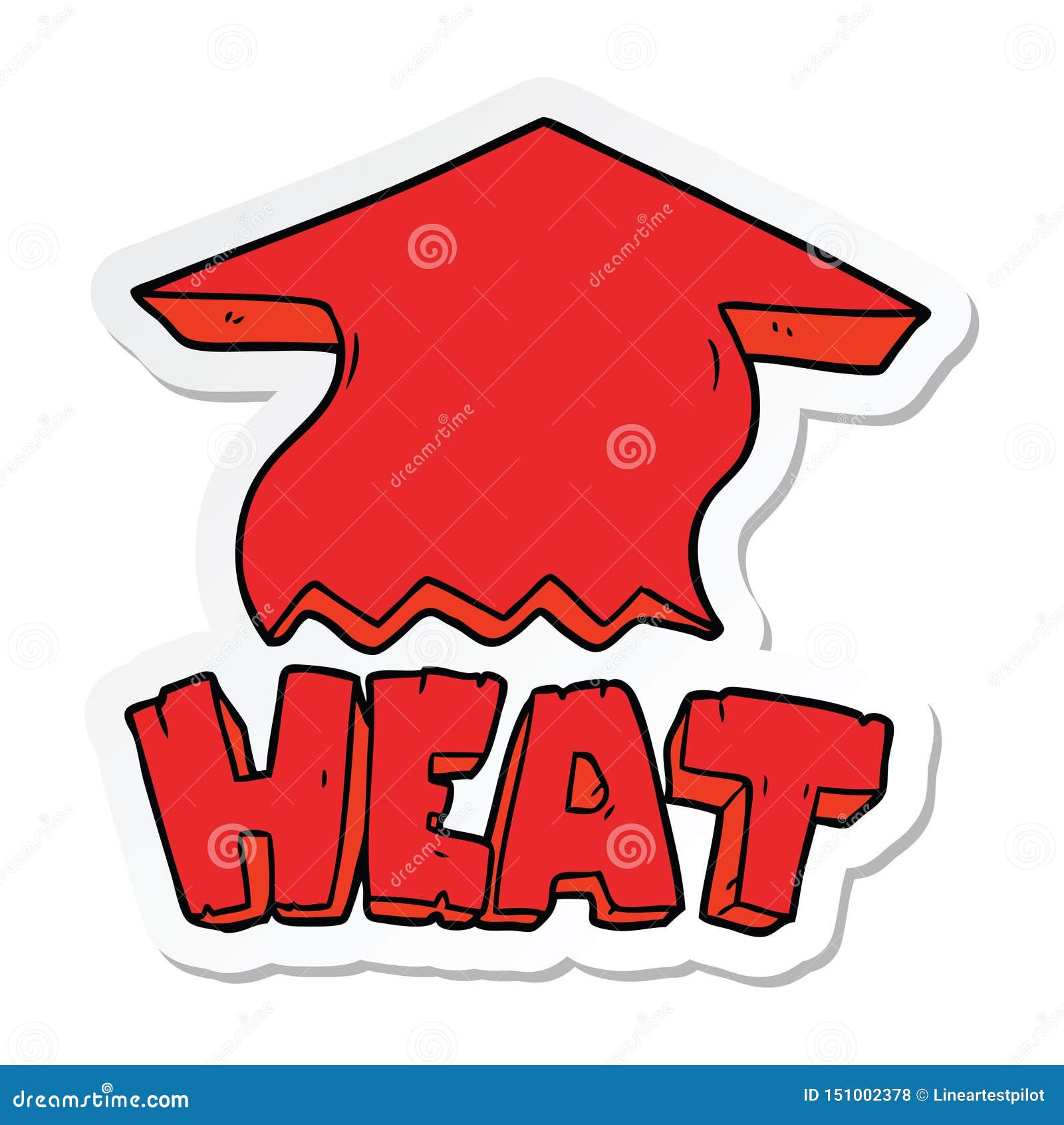 A Creative Sticker of a Cartoon Heat Symbol Stock Vector - Illustration ...