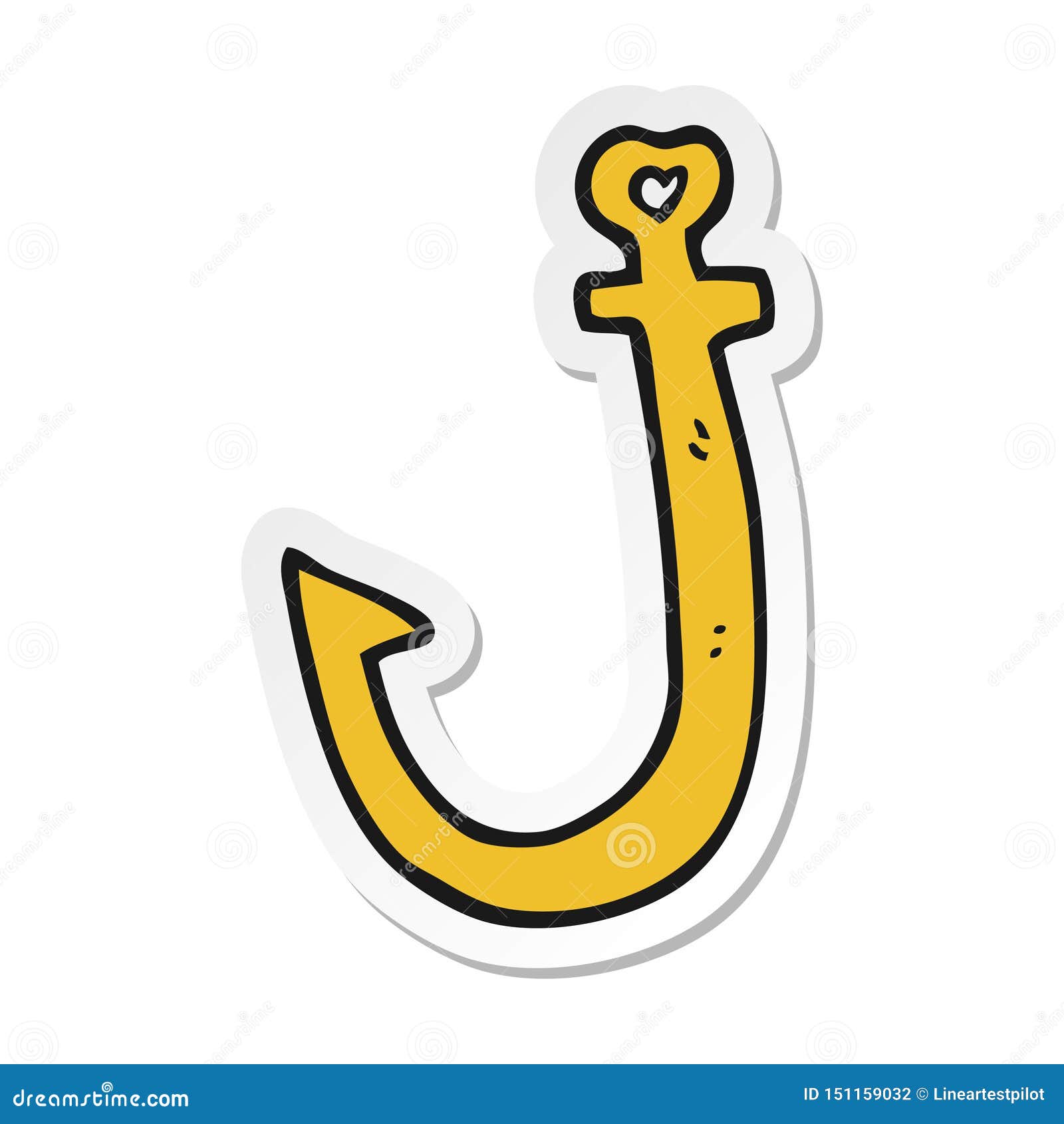 A Creative Sticker of a Cartoon Hook Stock Vector - Illustration of ...