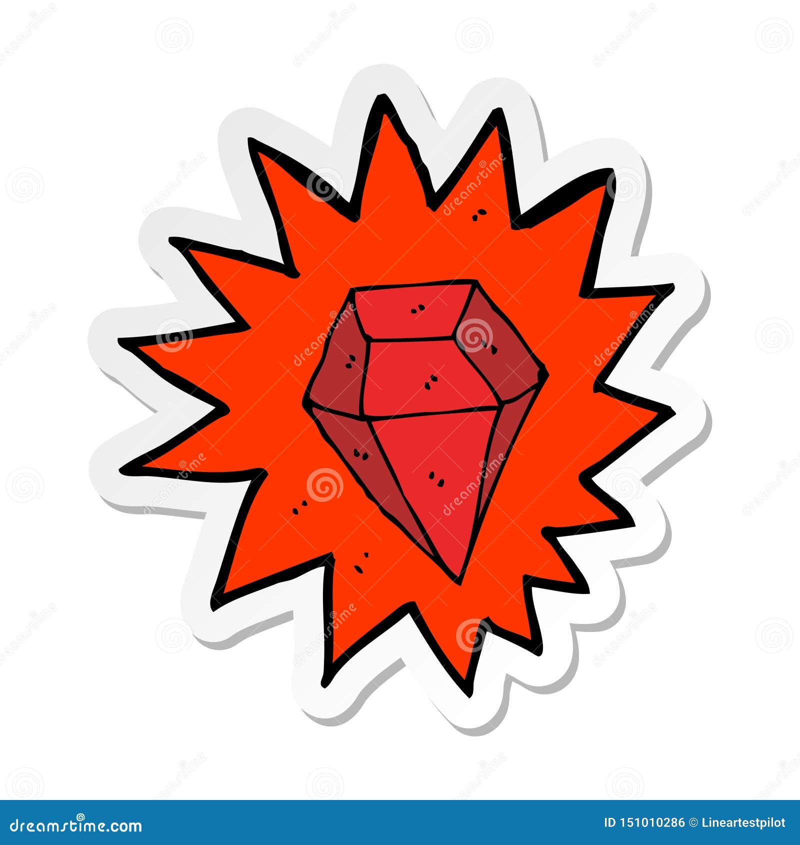 A Creative Sticker of a Cartoon Huge Ruby Stock Vector - Illustration ...