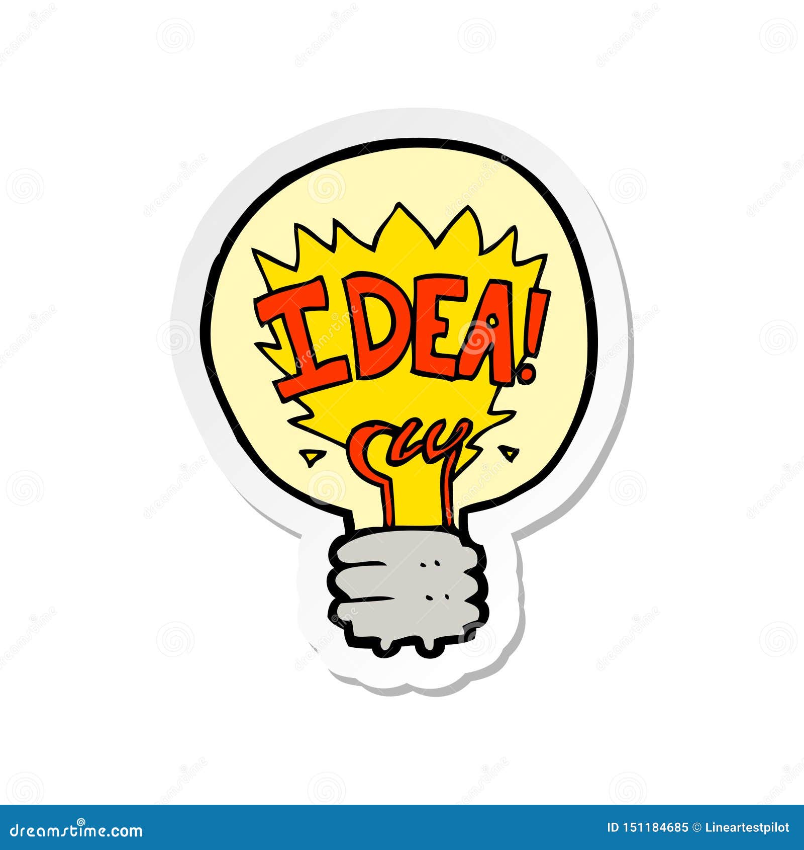 A Creative Sticker of a Cartoon Idea Light Bulb Symbol Stock Vector ...