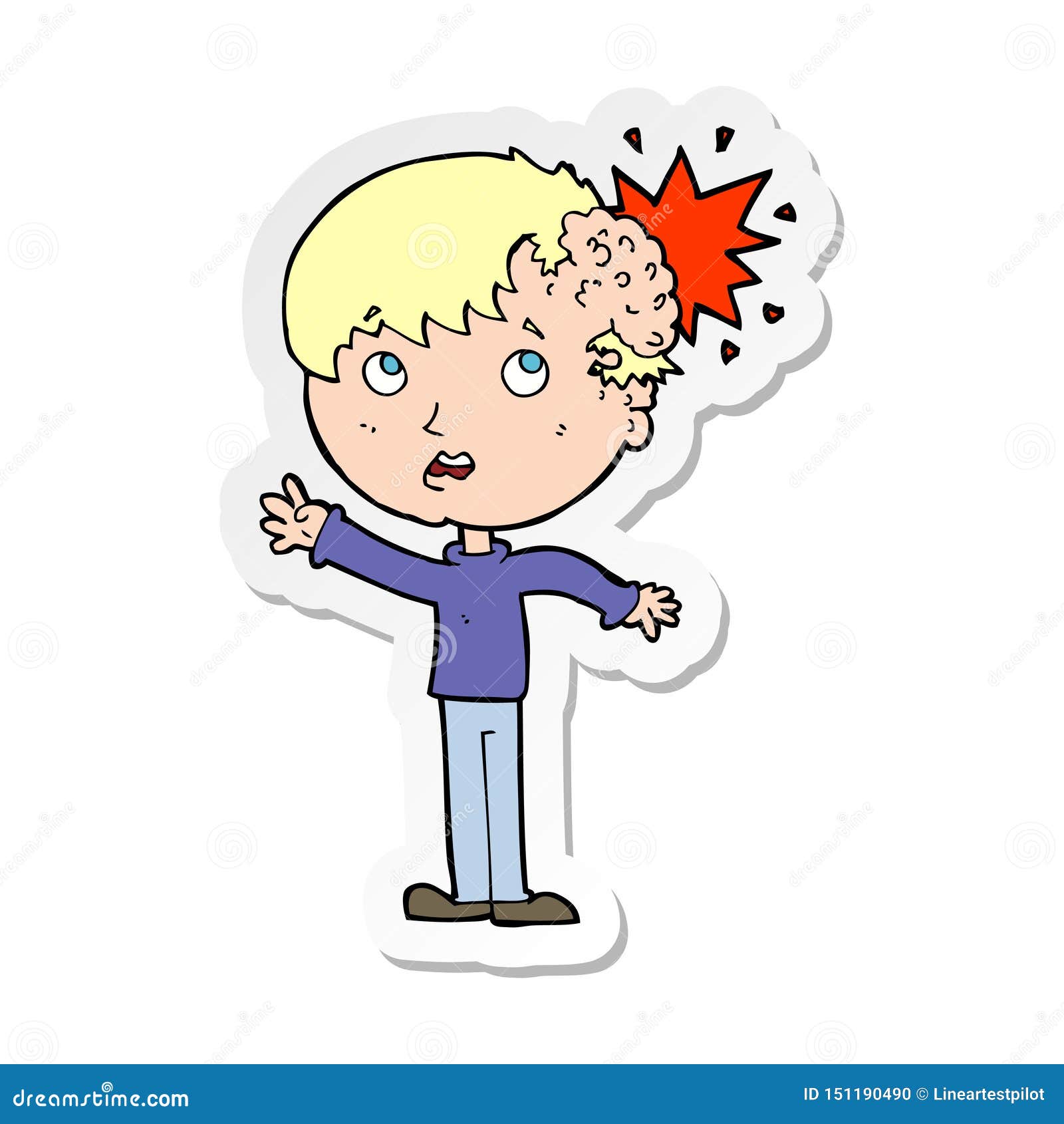 A Creative Sticker of a Cartoon Injured Head Stock Vector ...