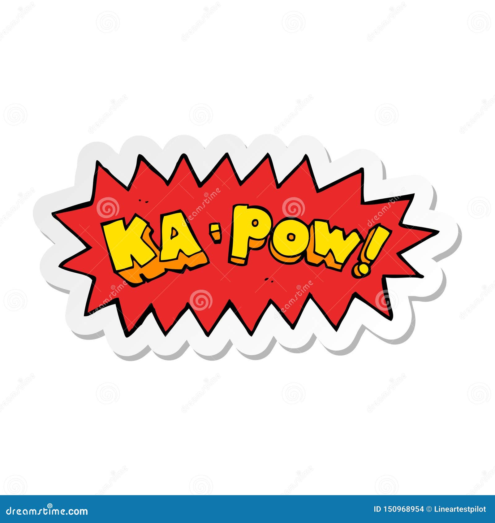 A Creative Sticker of a Cartoon Ka Pow Stock Vector - Illustration of ...