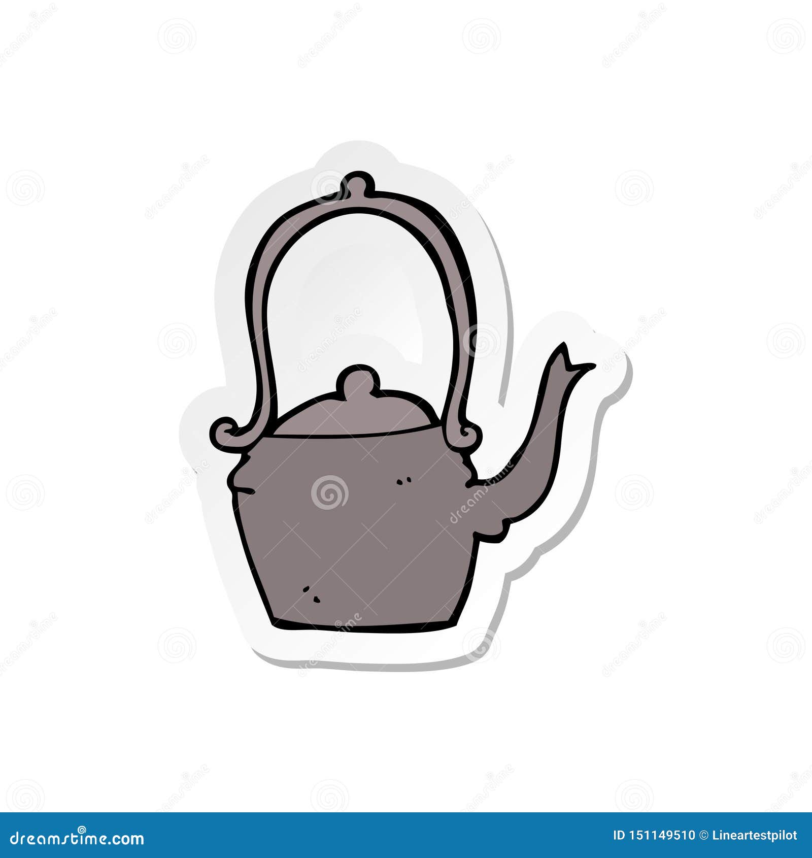 A Creative Sticker of a Cartoon Kettle Stock Vector - Illustration of ...