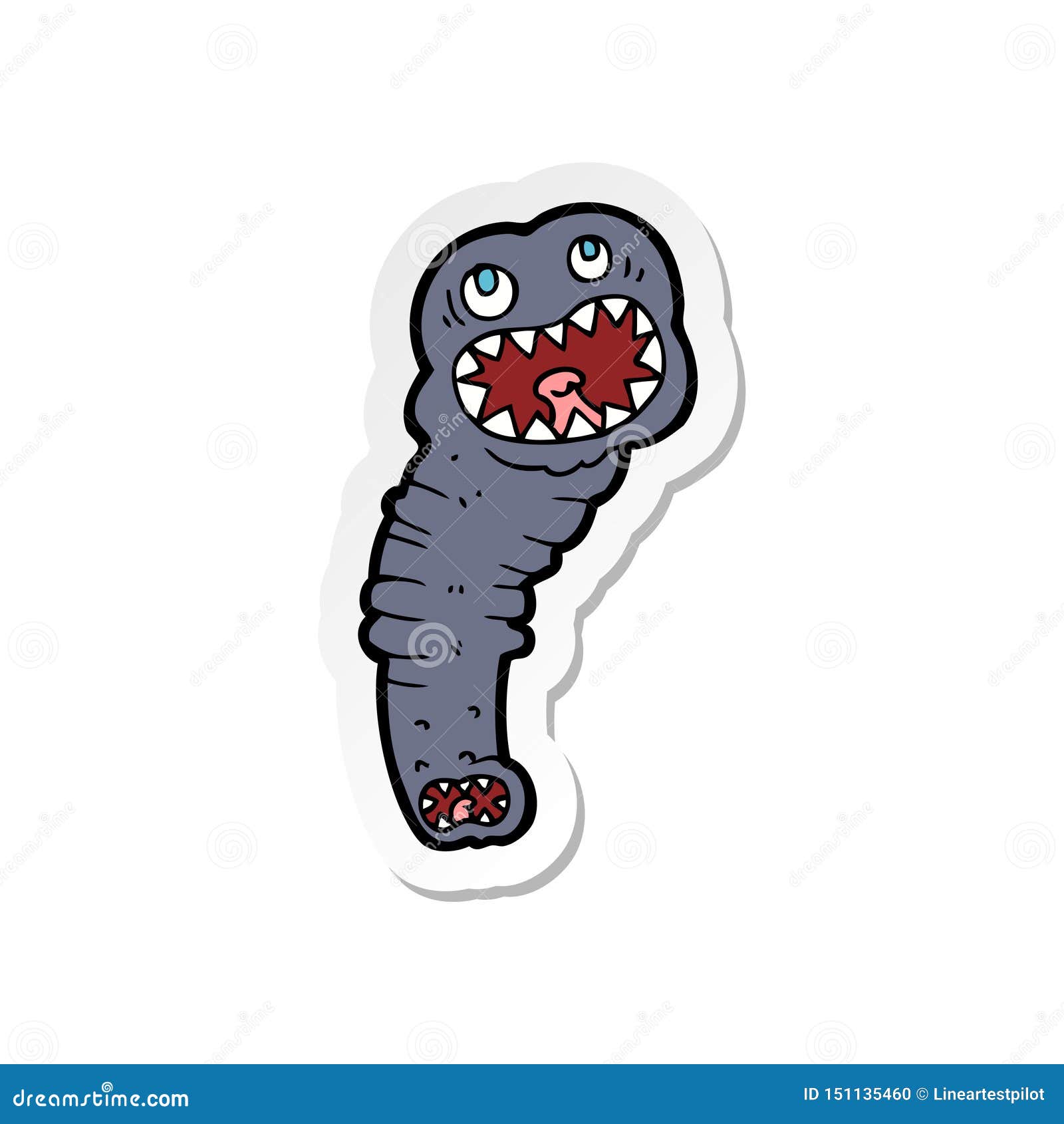 A Creative Sticker of a Cartoon Leech Stock Vector - Illustration of ...