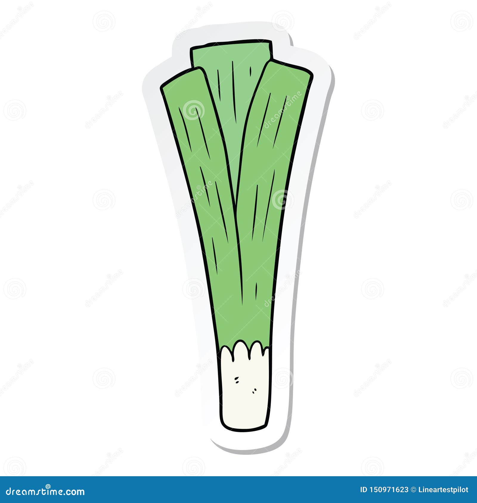 A Creative Sticker of a Cartoon Leek Stock Vector - Illustration of ...