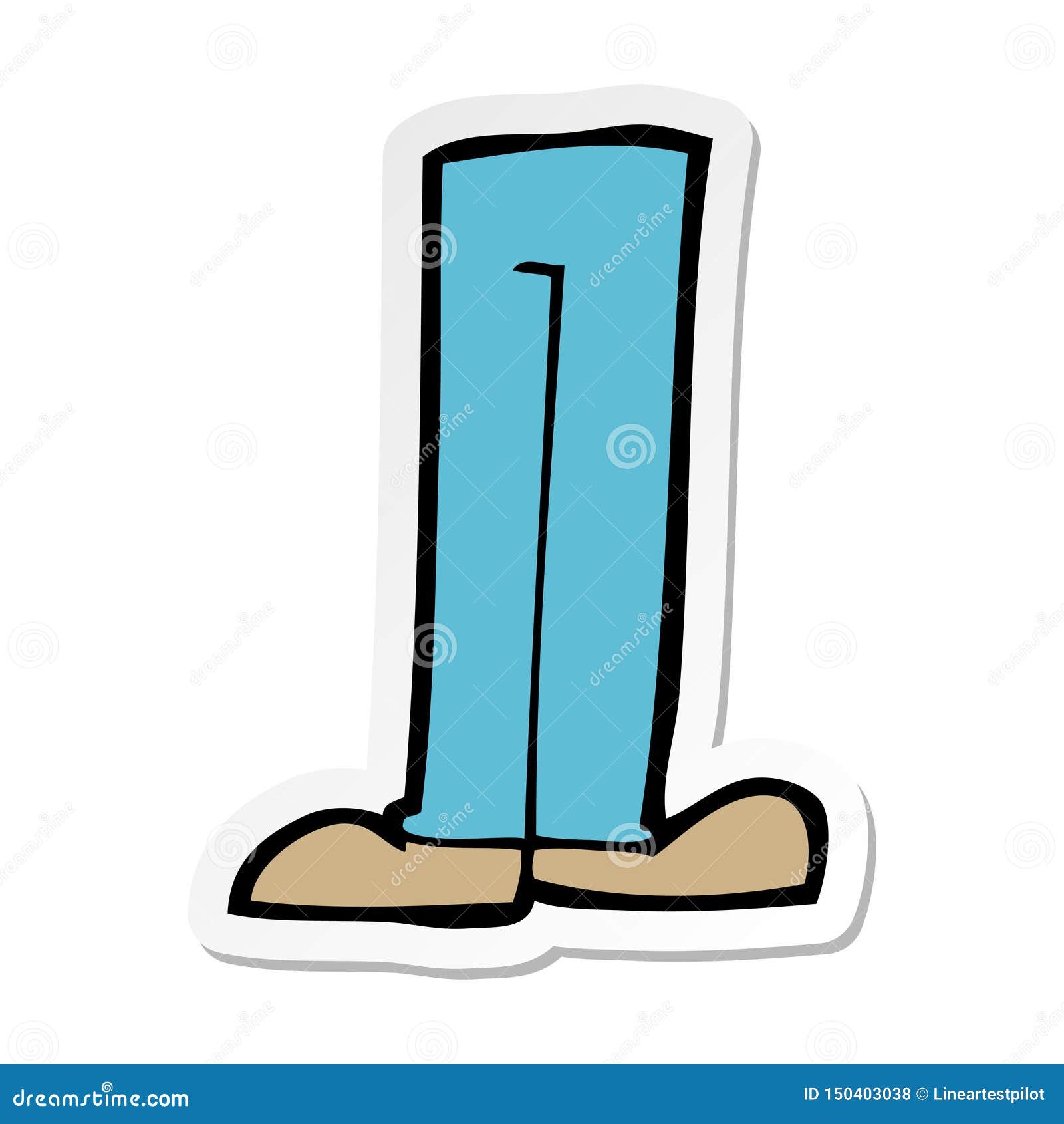 Sticker of a cartoon legs stock vector. Illustration of line - 150403038