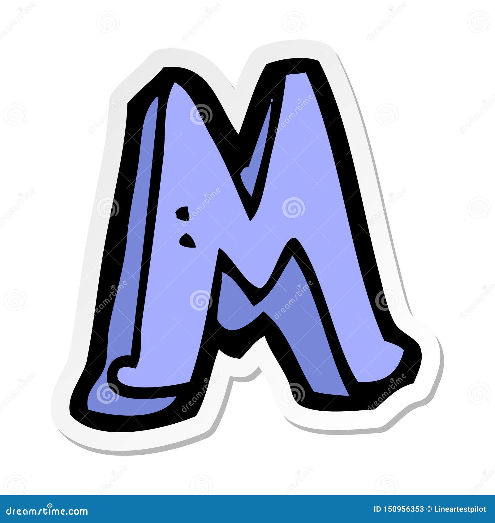 A Creative Sticker of a Cartoon Letter M Stock Vector - Illustration of ...