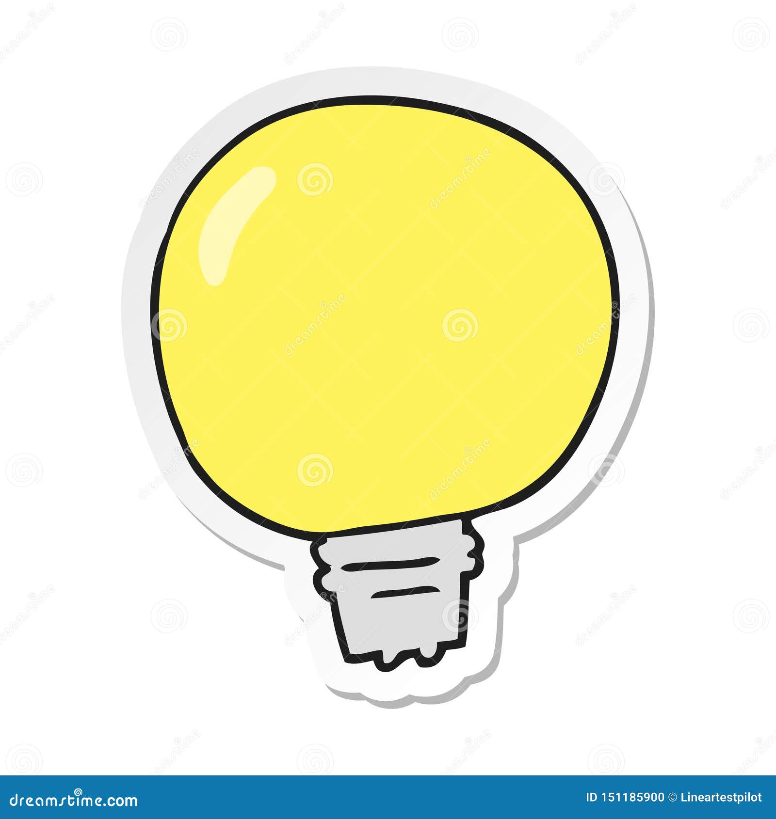 A Creative Sticker of a Cartoon Light Bulb Stock Vector - Illustration ...