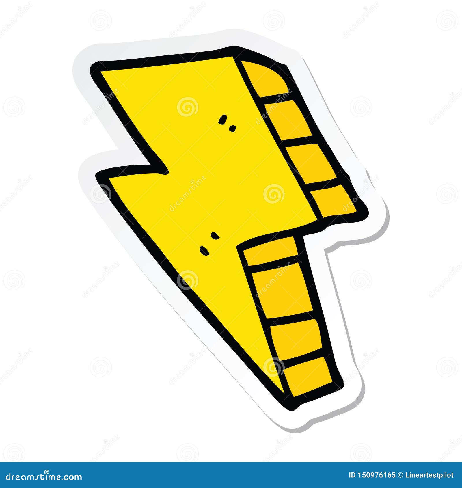 A Creative Sticker of a Cartoon Lightning Bolt Stock Vector ...