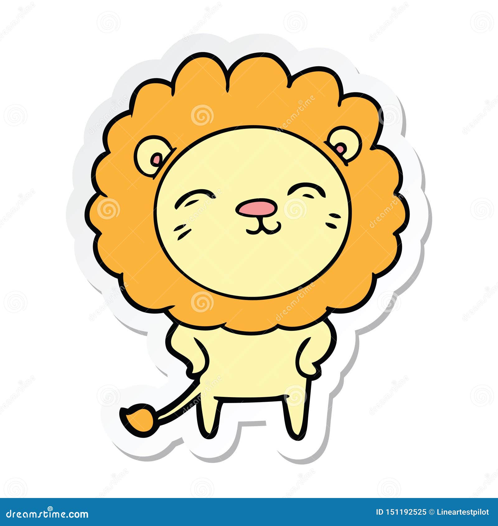 A Creative Sticker of a Cartoon Lion Stock Vector - Illustration of ...