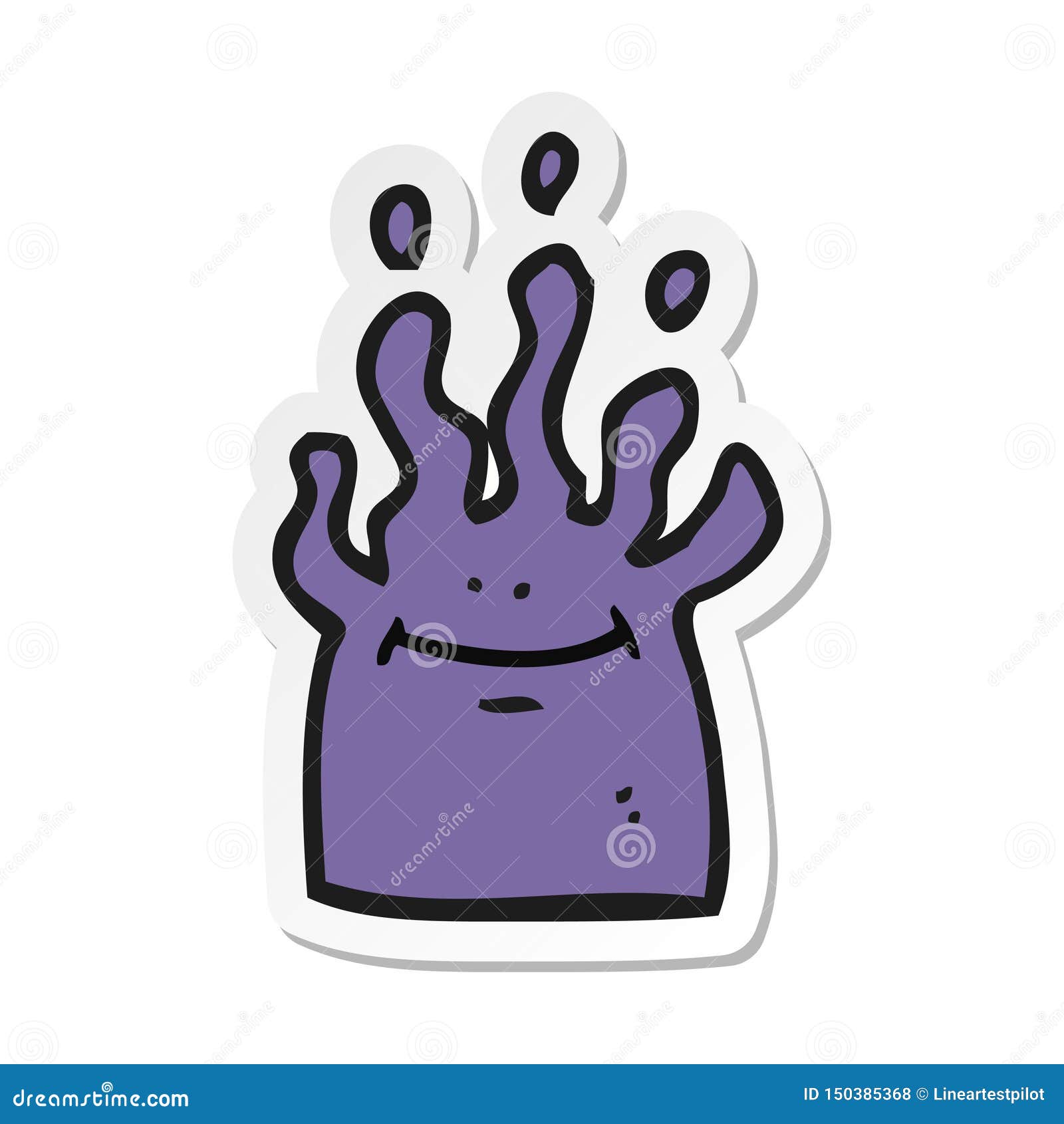 Sticker of a Cartoon Little Alien Stock Vector - Illustration of cute ...