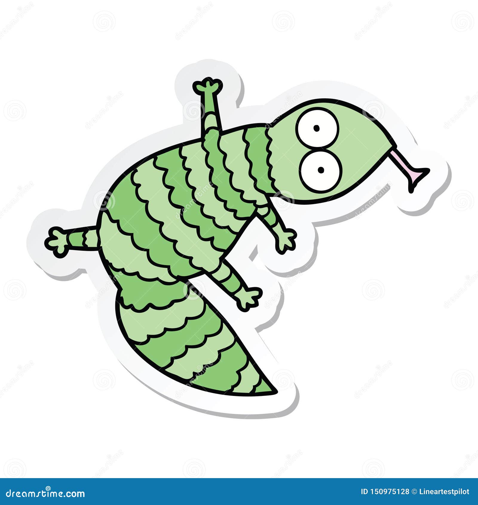 A Creative Sticker of a Cartoon Lizard Stock Vector - Illustration of ...