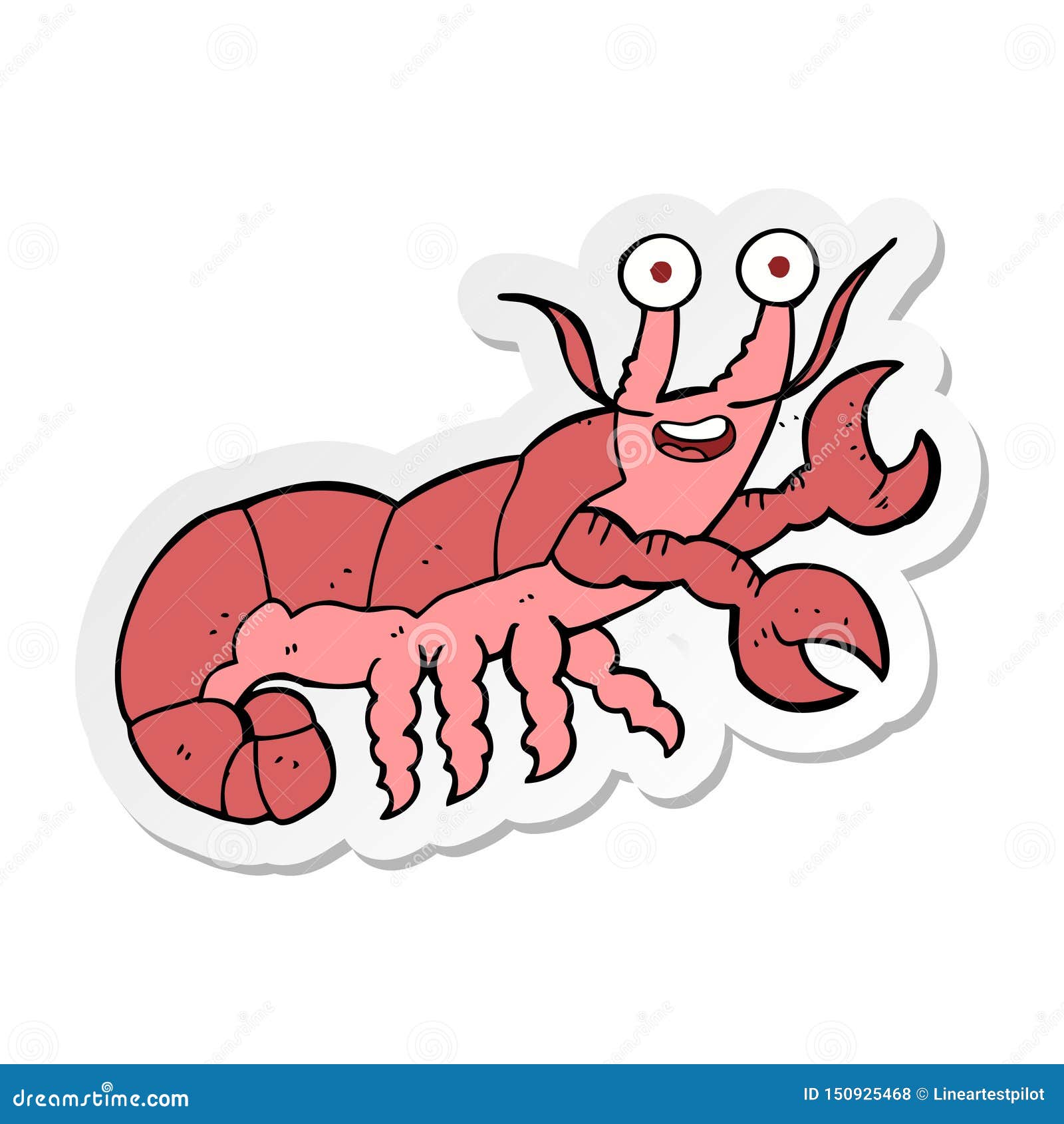 A Creative Sticker of a Cartoon Lobster Stock Vector - Illustration of ...