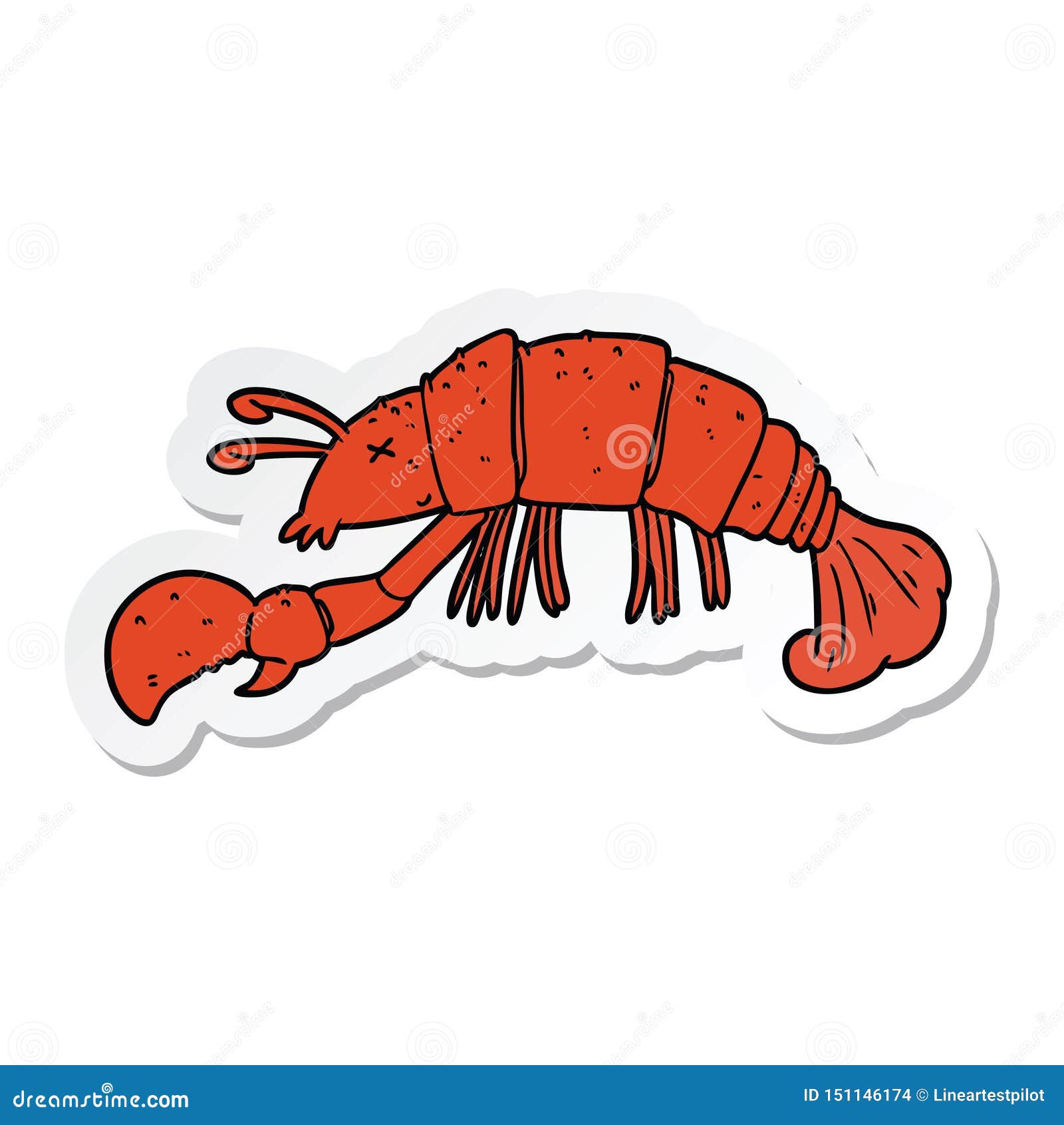 A Creative Sticker of a Cartoon Lobster Stock Vector - Illustration of ...
