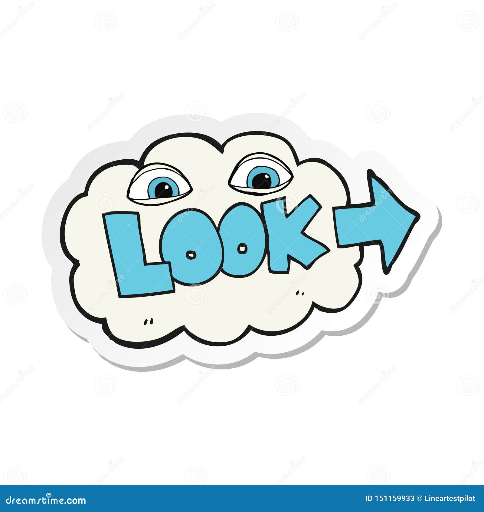 A Creative Sticker of a Cartoon Look Pointing Sign Stock Vector ...