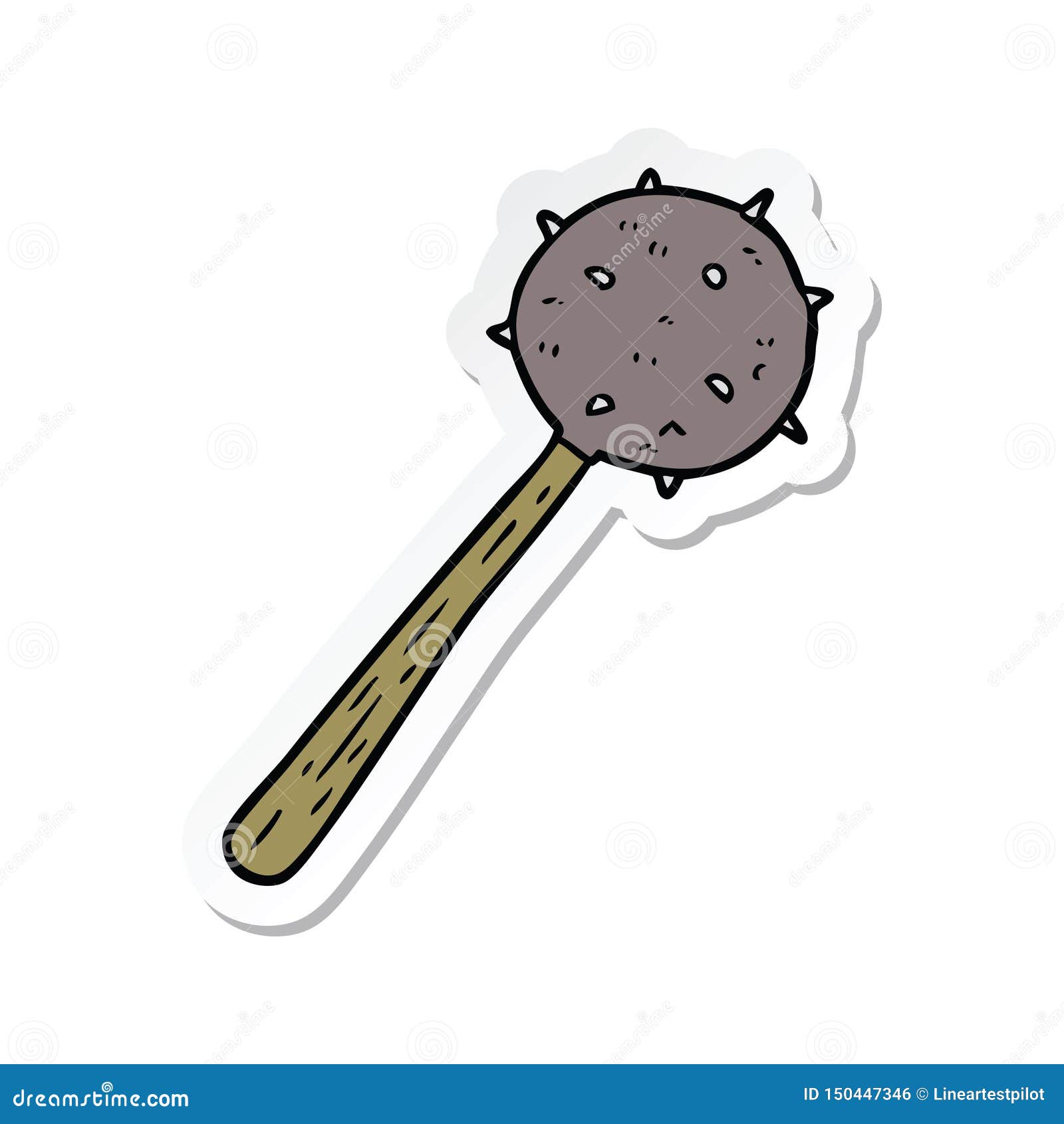 Sticker of a cartoon mace stock vector. Illustration of ball - 150447346