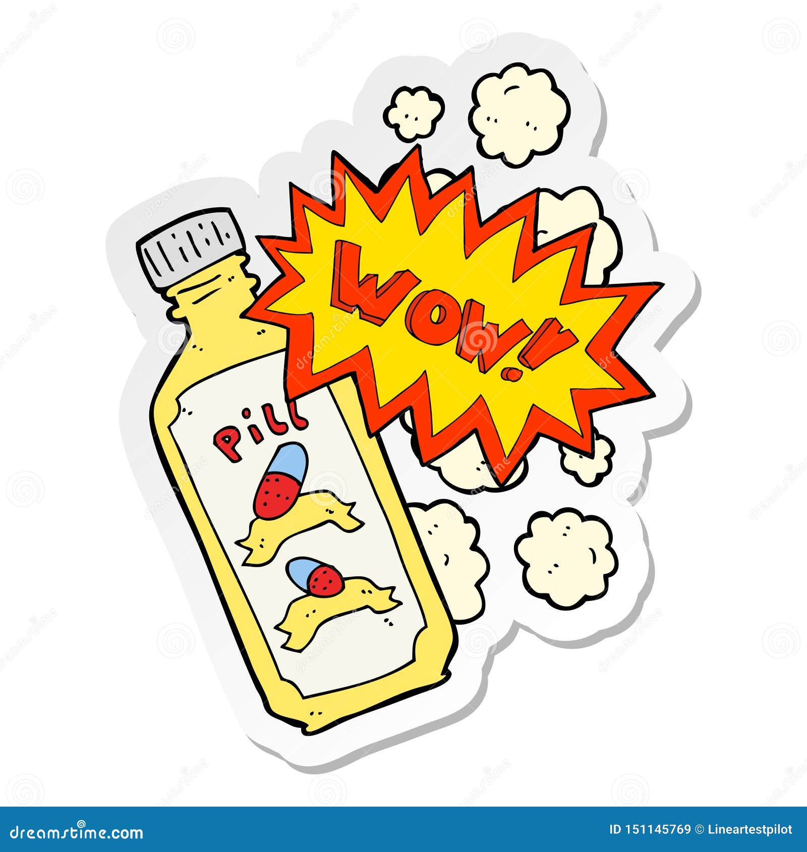 A Creative Sticker of a Cartoon Magic Pill Stock Vector - Illustration ...