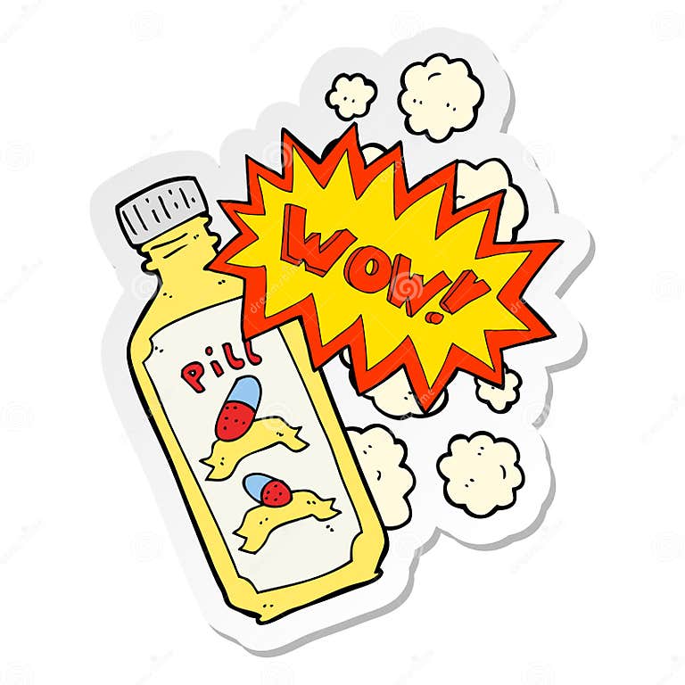 A Creative Sticker of a Cartoon Magic Pill Stock Vector - Illustration ...