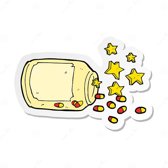 A Creative Sticker of a Cartoon Magic Pills Stock Vector - Illustration ...