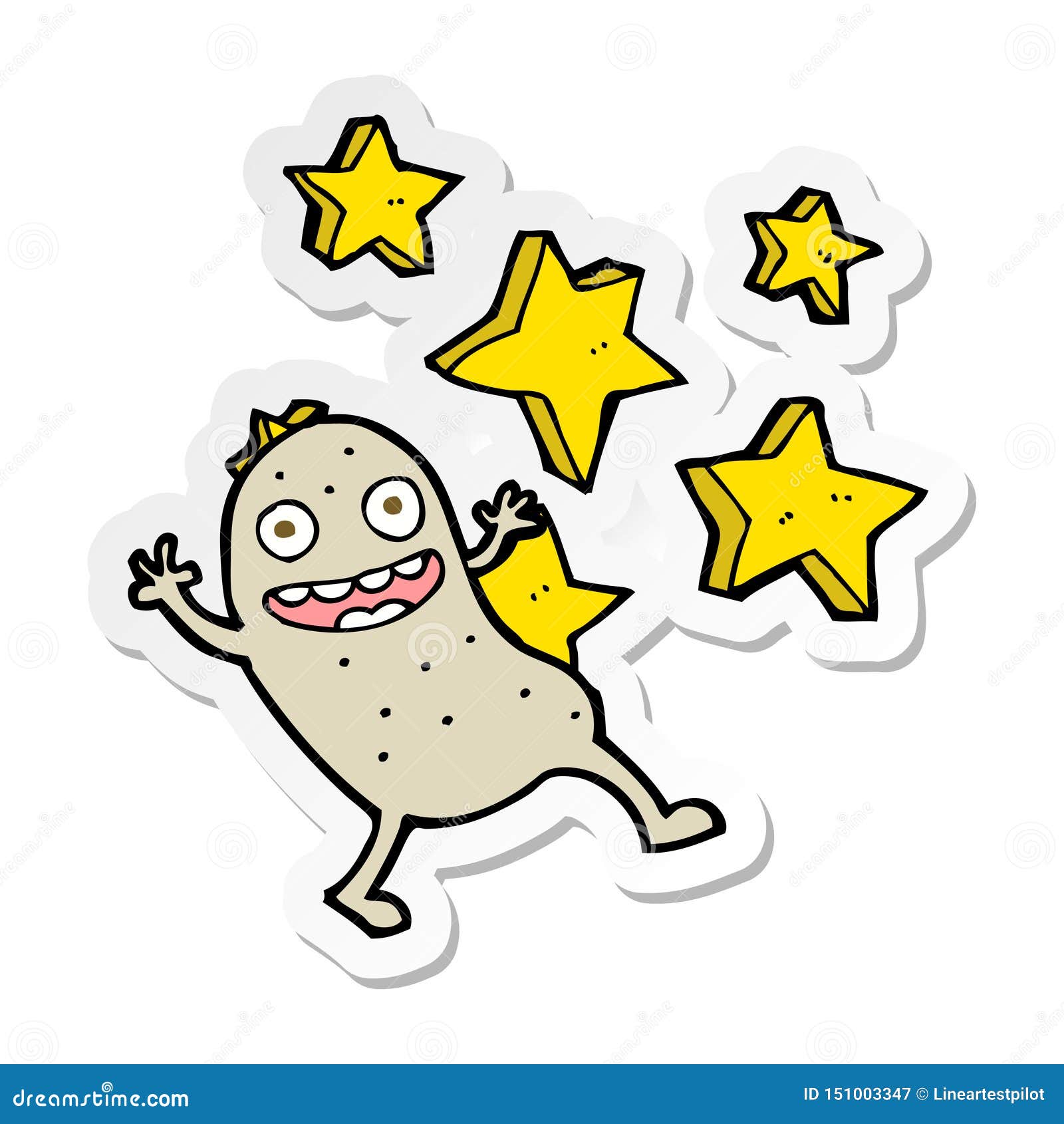 A Creative Sticker of a Cartoon Magic Potato Stock Vector ...