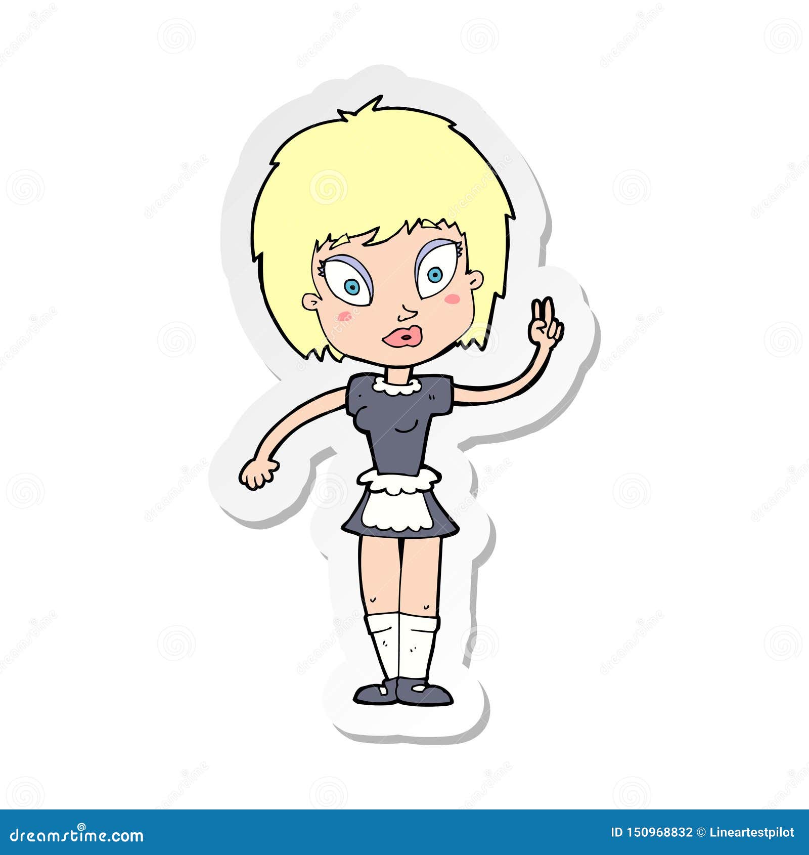 A Creative Sticker of a Cartoon Maid Stock Vector - Illustration of ...