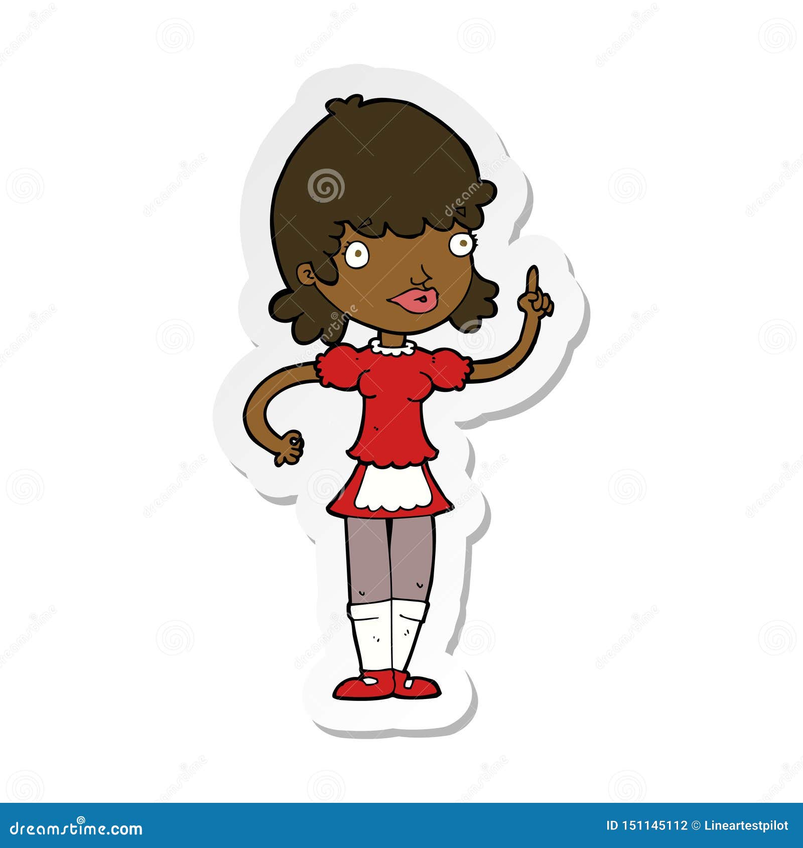 A Creative Sticker of a Cartoon Maid Stock Vector - Illustration of ...