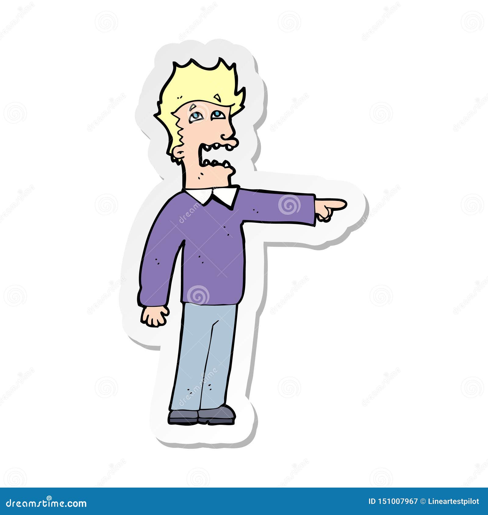 A Creative Sticker of a Cartoon Man Accusing Stock Vector ...