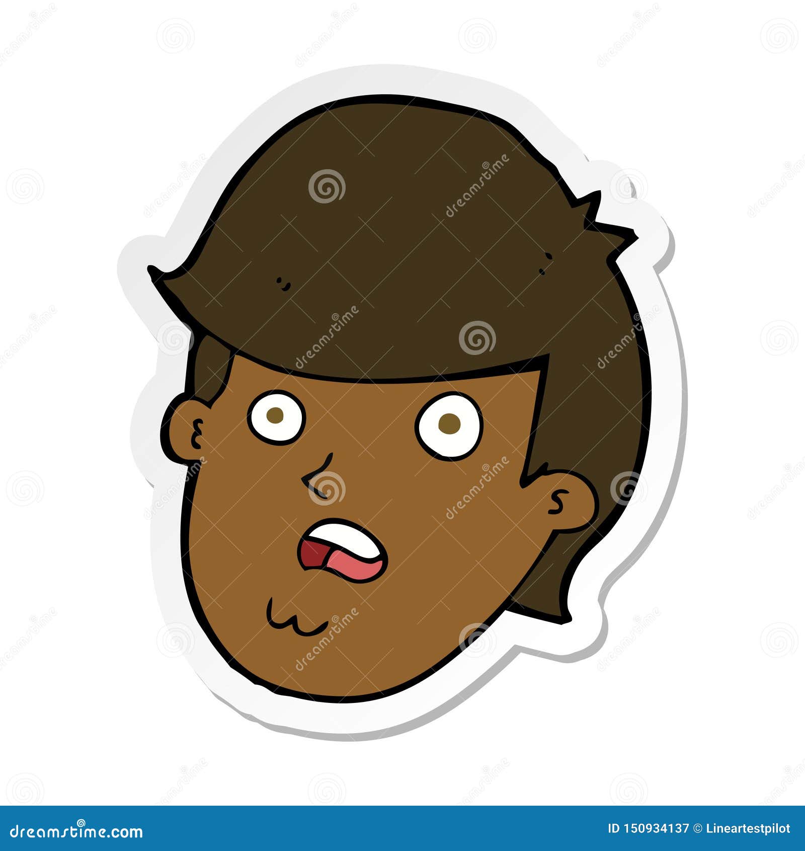 A Creative Sticker of a Cartoon Man with Big Chin Stock Vector ...