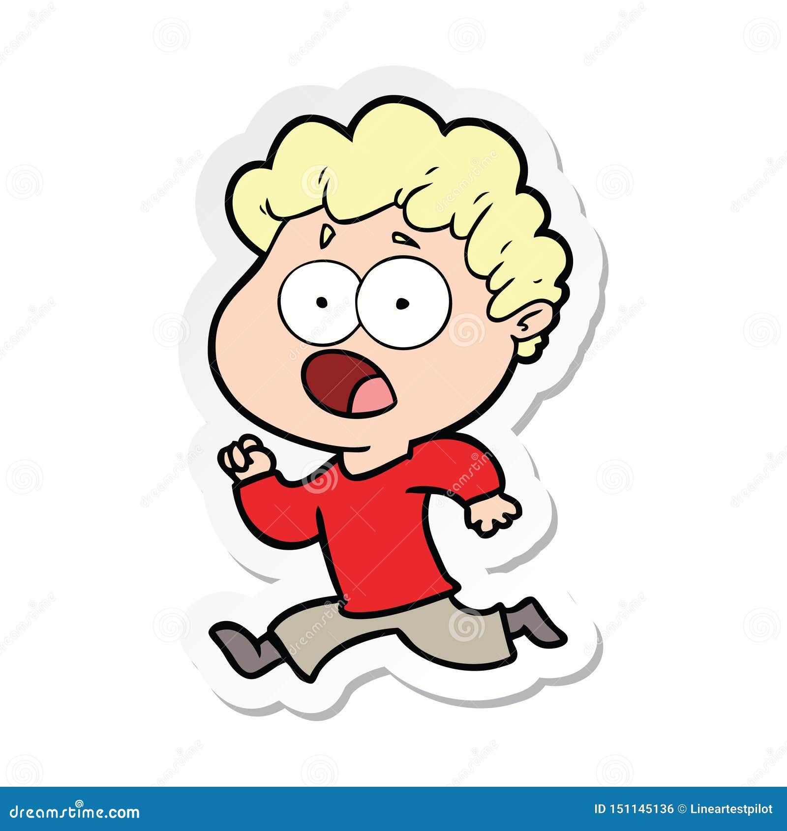 A Creative Sticker of a Cartoon Man Gasping in Surprise Stock Vector ...