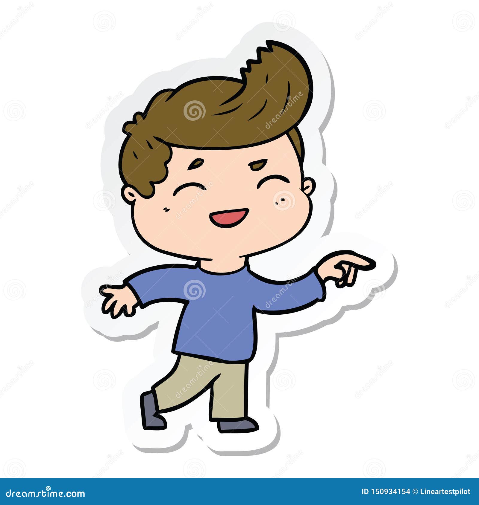 A Creative Sticker of a Cartoon Man Laughing Stock Vector ...